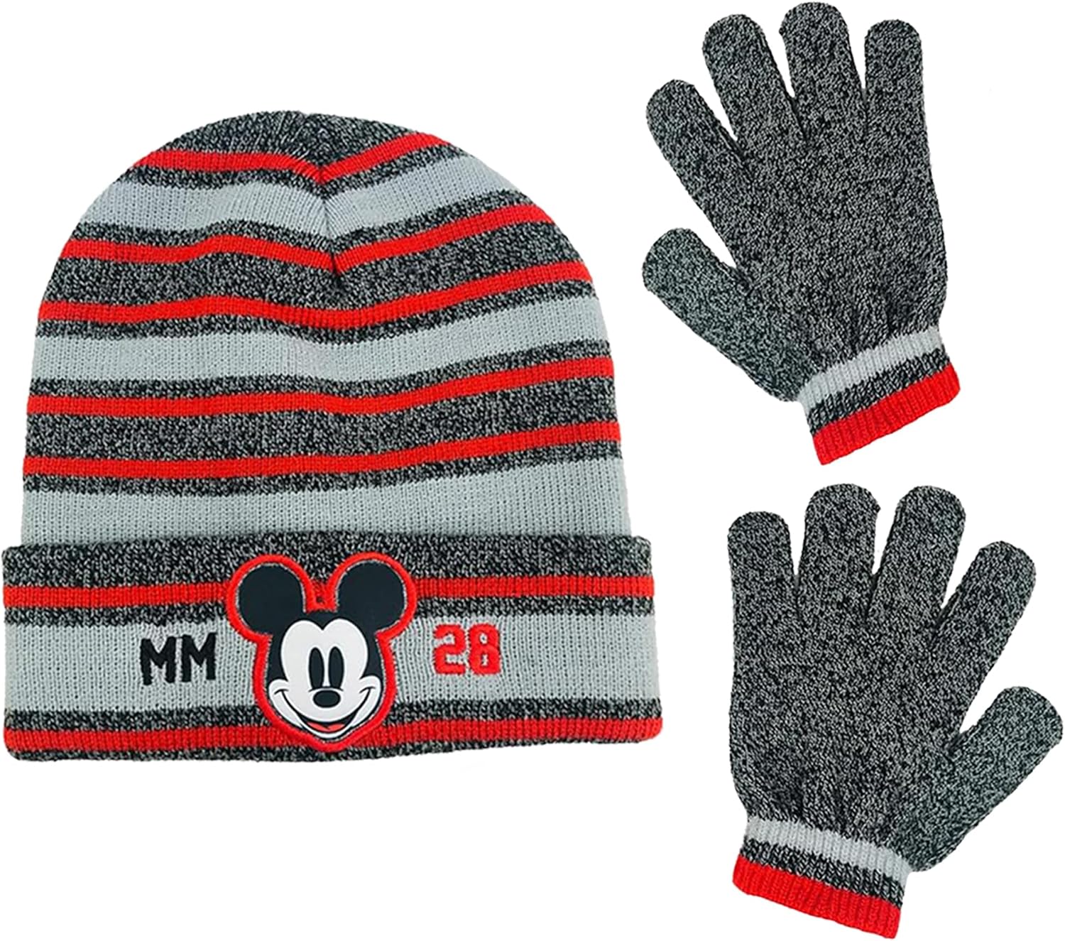 Amazon.com: Disney Mickey Mouse Boys Beanie Knit Winter Hat And Mitten ...
