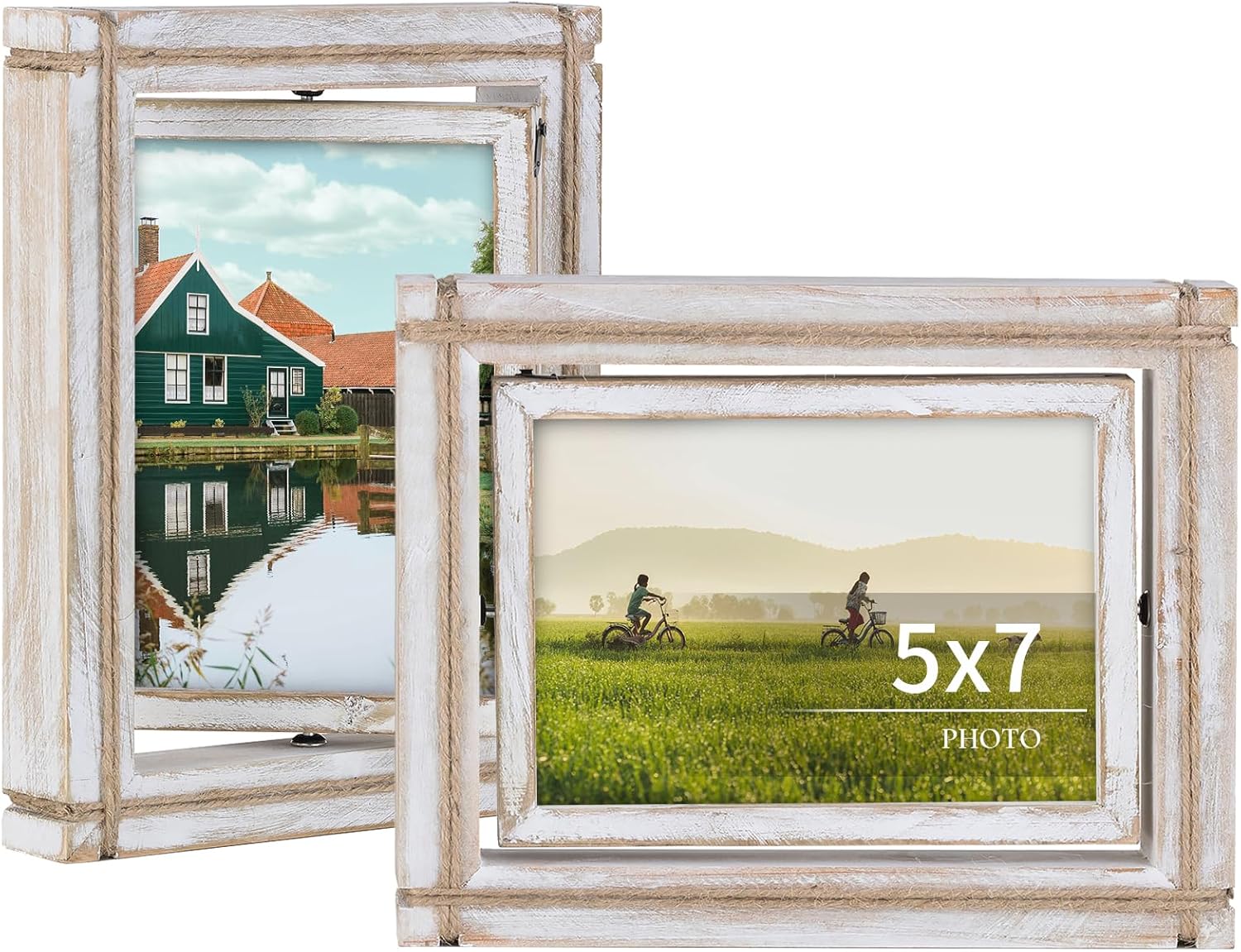 Amazon.com - Inweder 5x7 Picture Frame Tabletop: Double Side Rotating ...