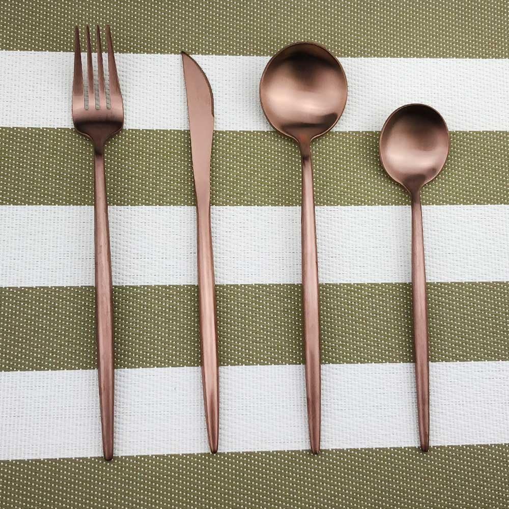 Amazon.com | Rose Gold Cullery Set 16 Piece Kitchen Silverware/Flatware ...