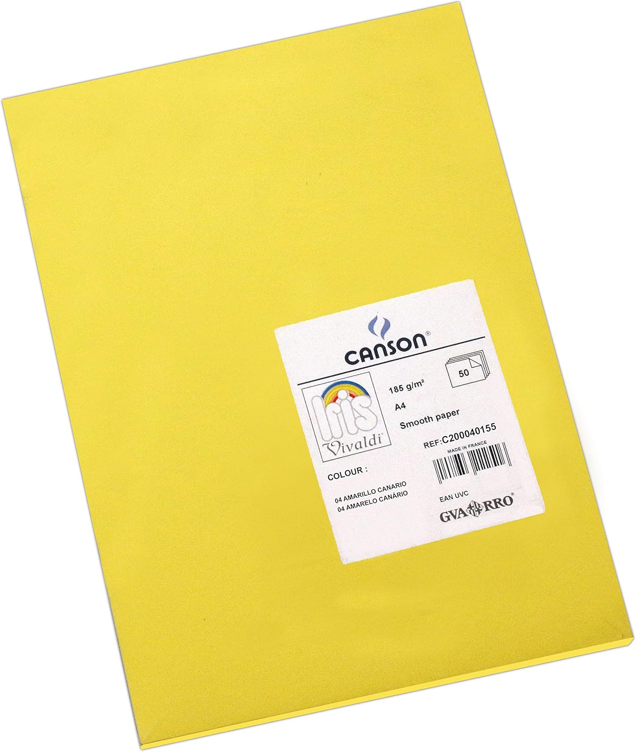 Canson Iris Vivaldi A4 185 GSM Smooth Colour Paper - Canary Yellow ...