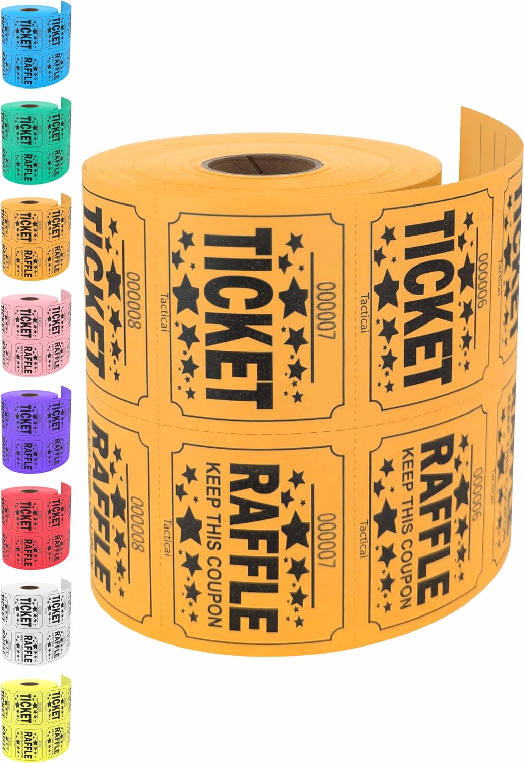 Amazon.com : Tacticai 500 Raffle Tickets, Orange (1 of 8 Colors ...