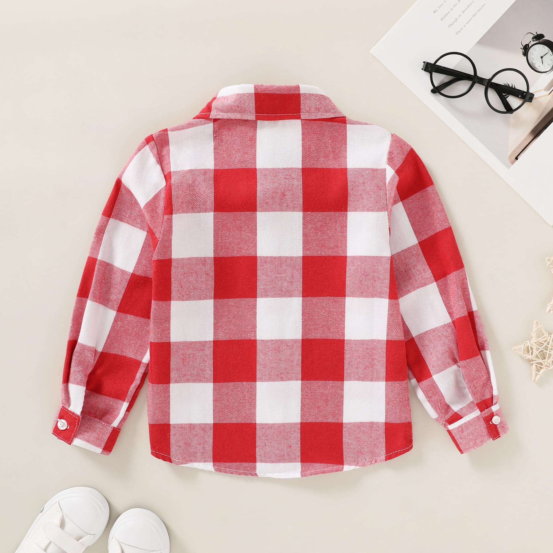 Snapklik.com : Kids Little Boys Girls Baby Long Sleeve Button Down Red ...