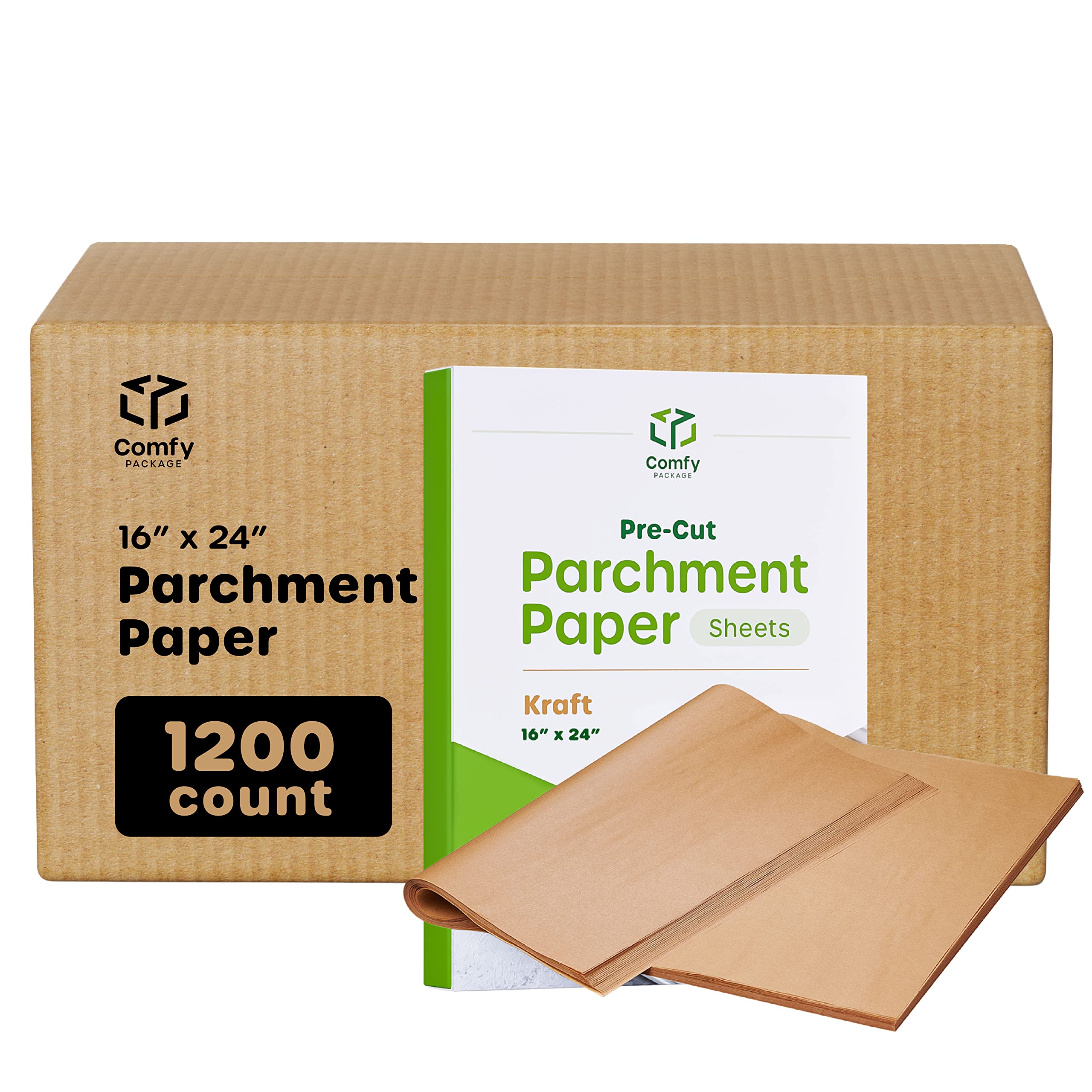 Amazon.com: Comfy Package [Case of 1,200] 16x24 Inch Pre-Cut Parchment ...