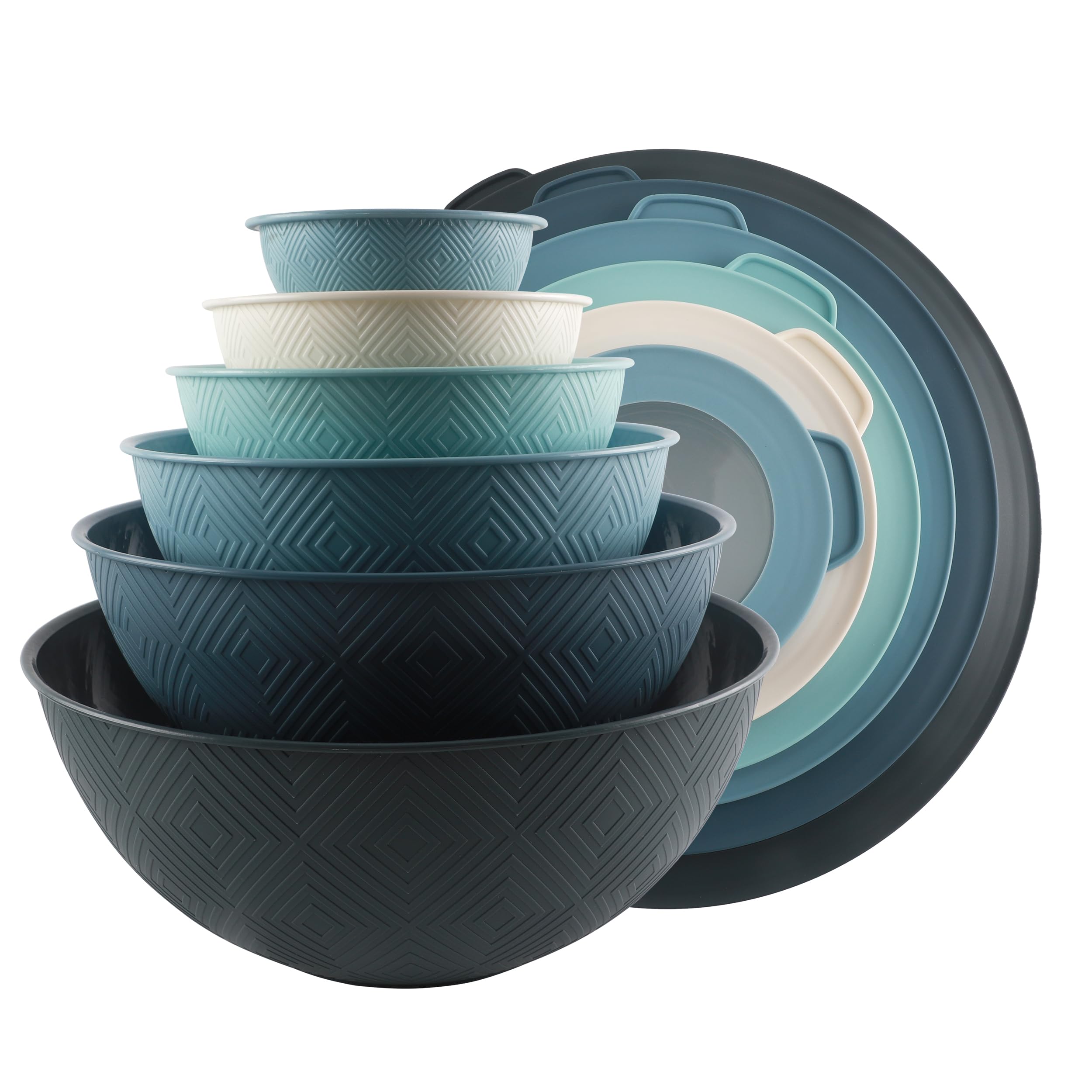 Amazon.com: COOK WITH COLOR Mixing Bowls with Lids - 12 Piece Plastic ...