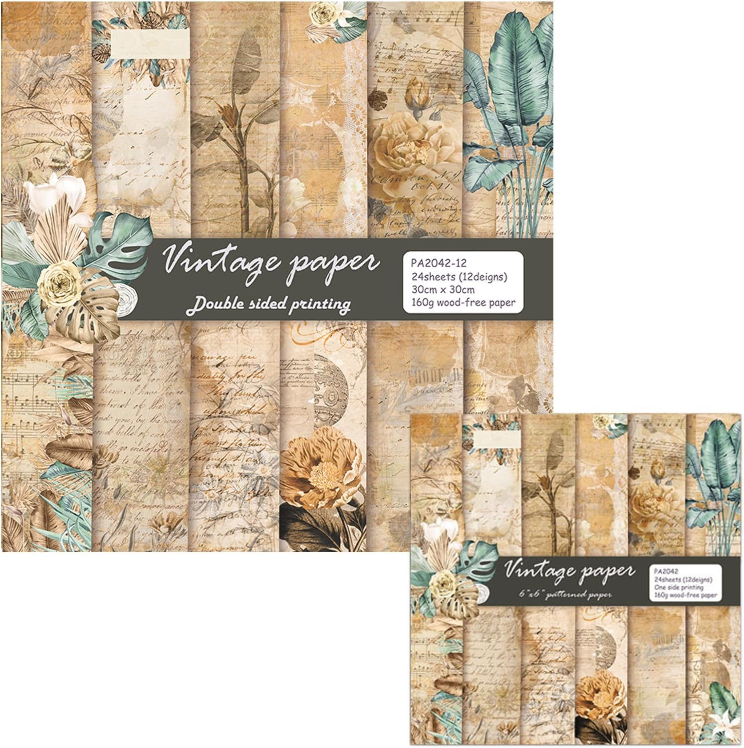 Amazon.com : Vintage Floral Scrapbook Paper Pad - Flower Patterned ...