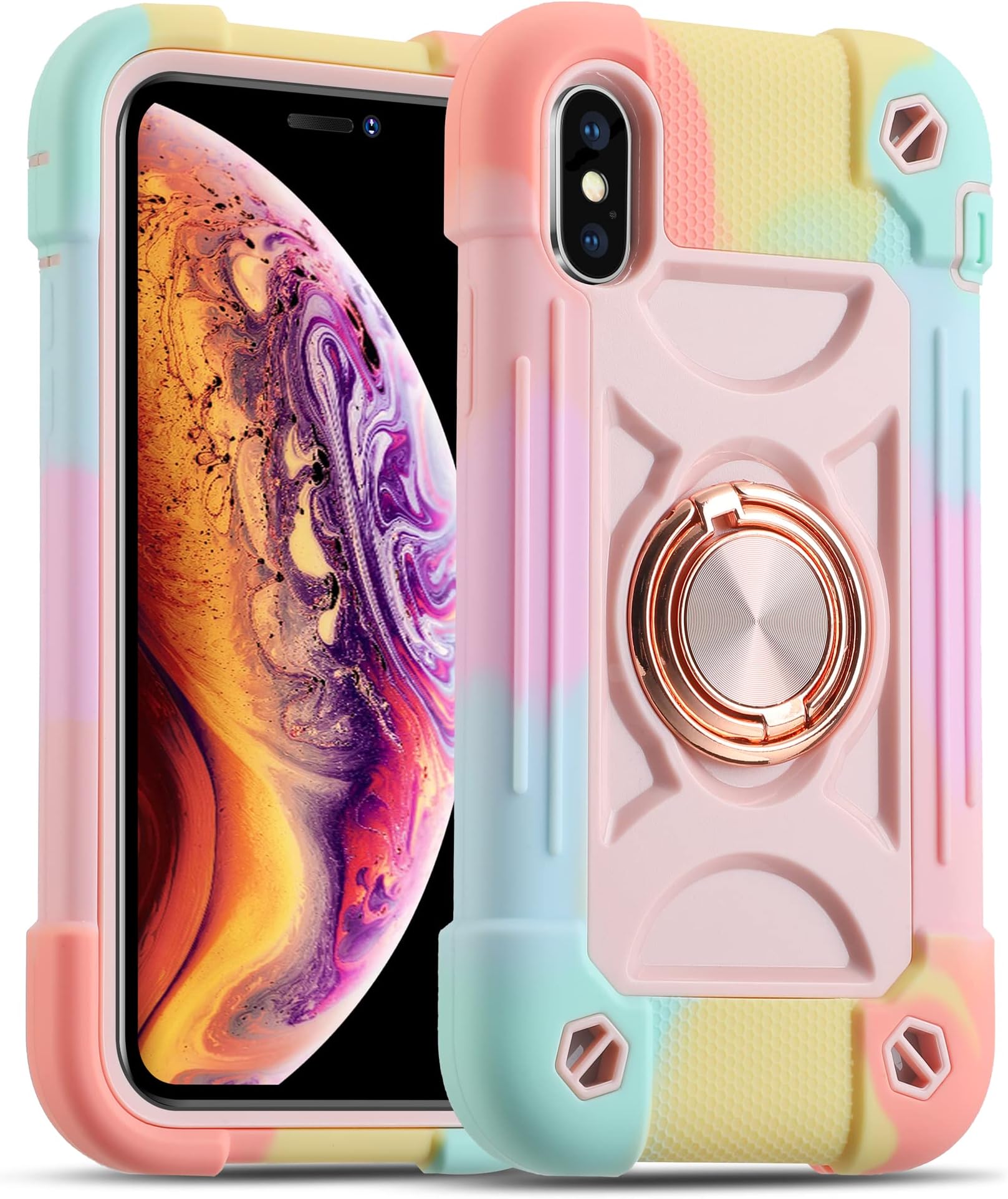 Amazon.com: Plakill for iPhone Xs Max Case, Designer Blue Pattern Heavy ...