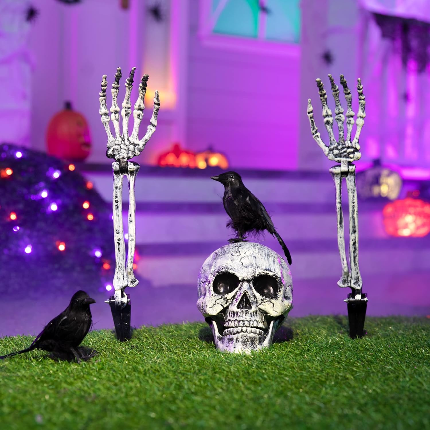 Amazon.com: JOYIN Halloween Decorations Skeleton Stakes, Realistic ...