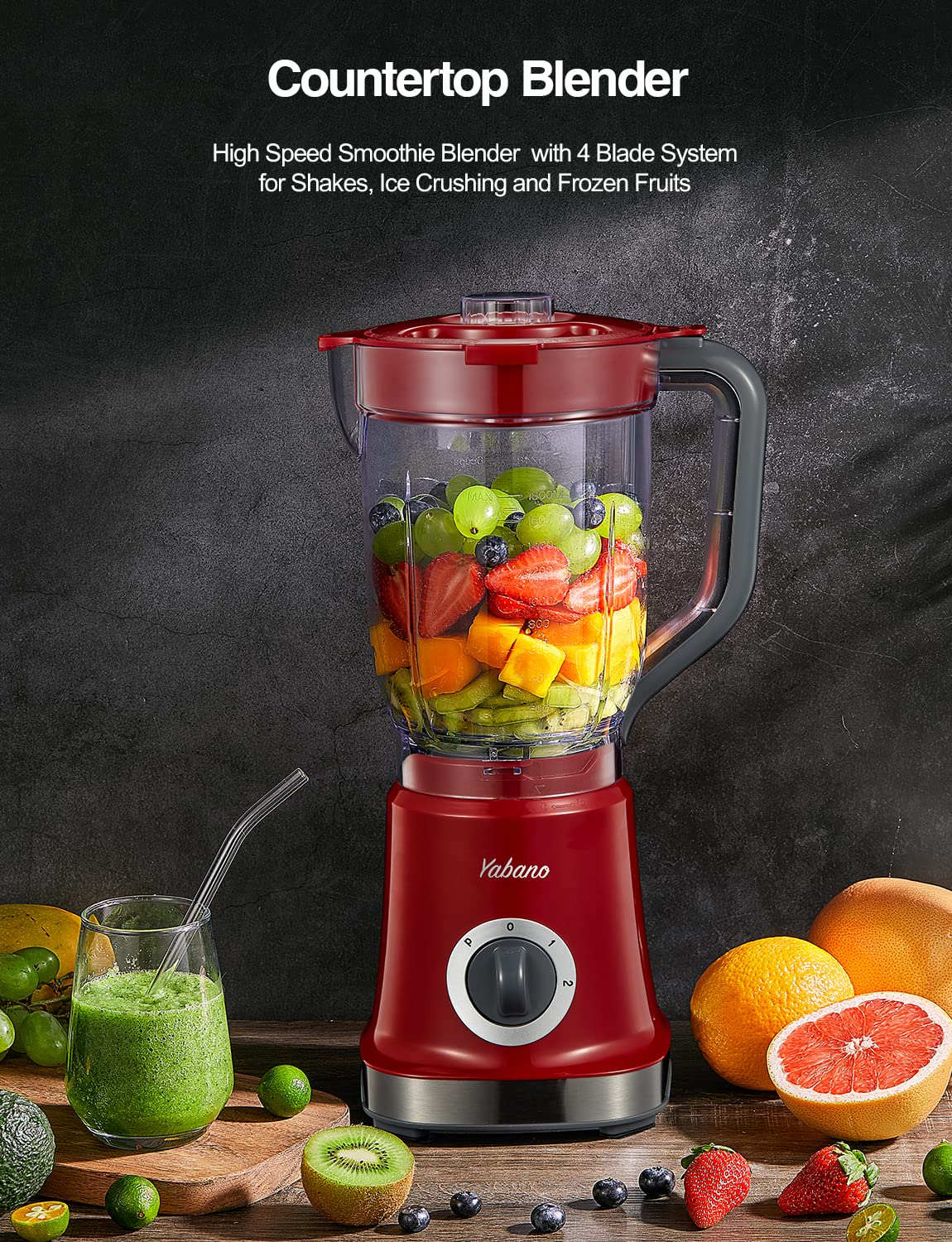 Professional Countertop Blender for High-Speed Shakes, Smoothies ...