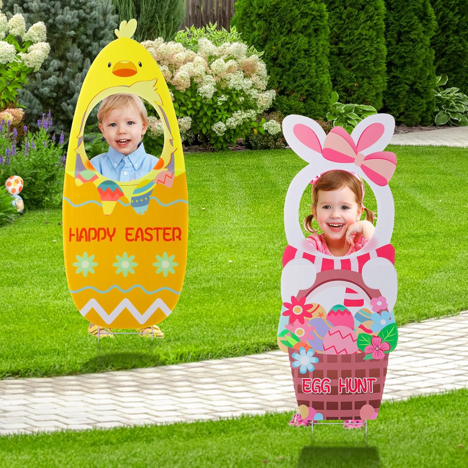 Amazon.com : Alphatool Stable Easter Face Yard Sign Decorations - Wind ...