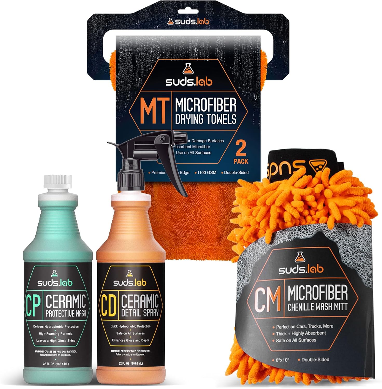 Amazon.com: Suds Lab Car Wash Cleaning Tools Kit Car Detailing Set with ...