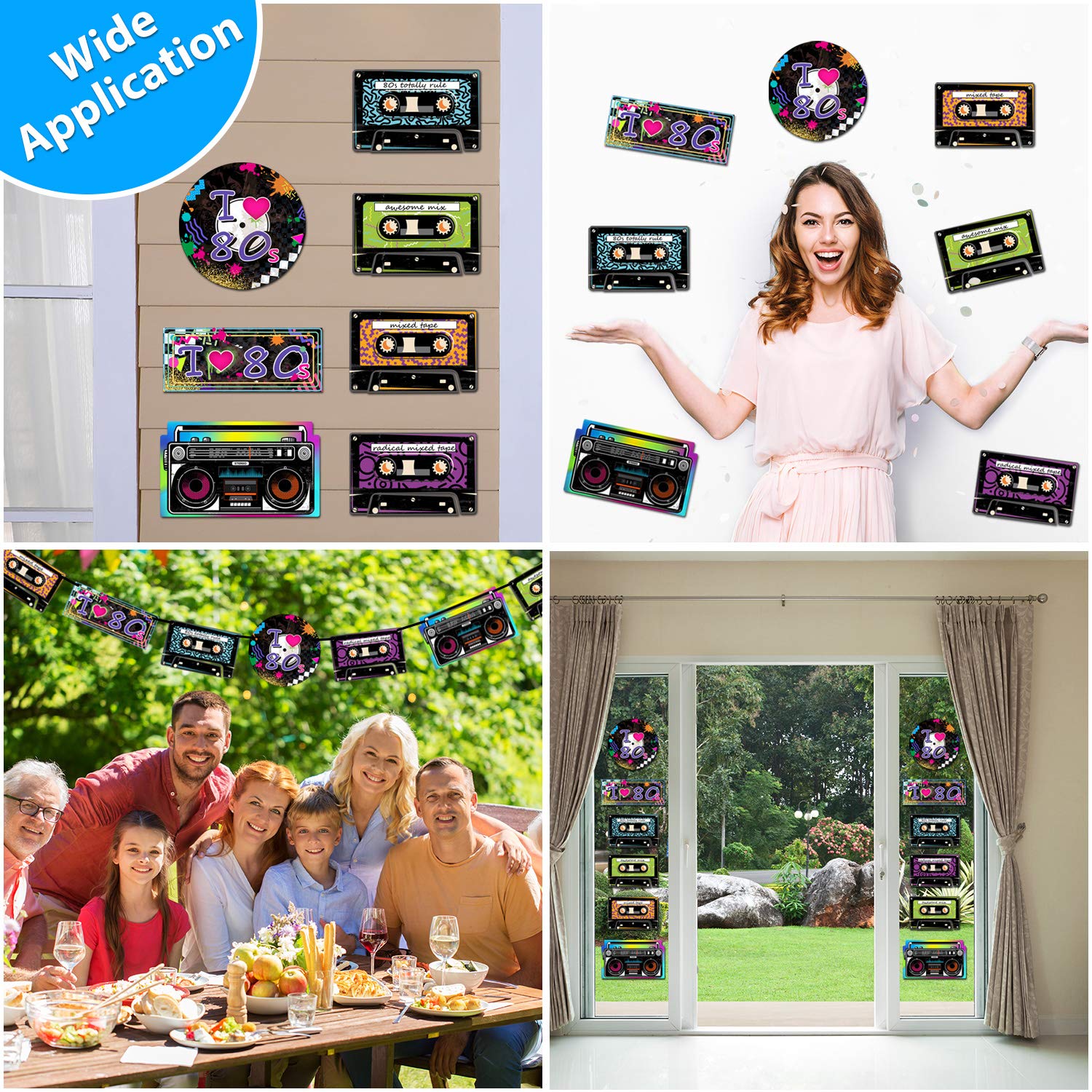 Buy 80's Party Supplies, 24 Pieces Cassette Tape Cutouts with 7 ...