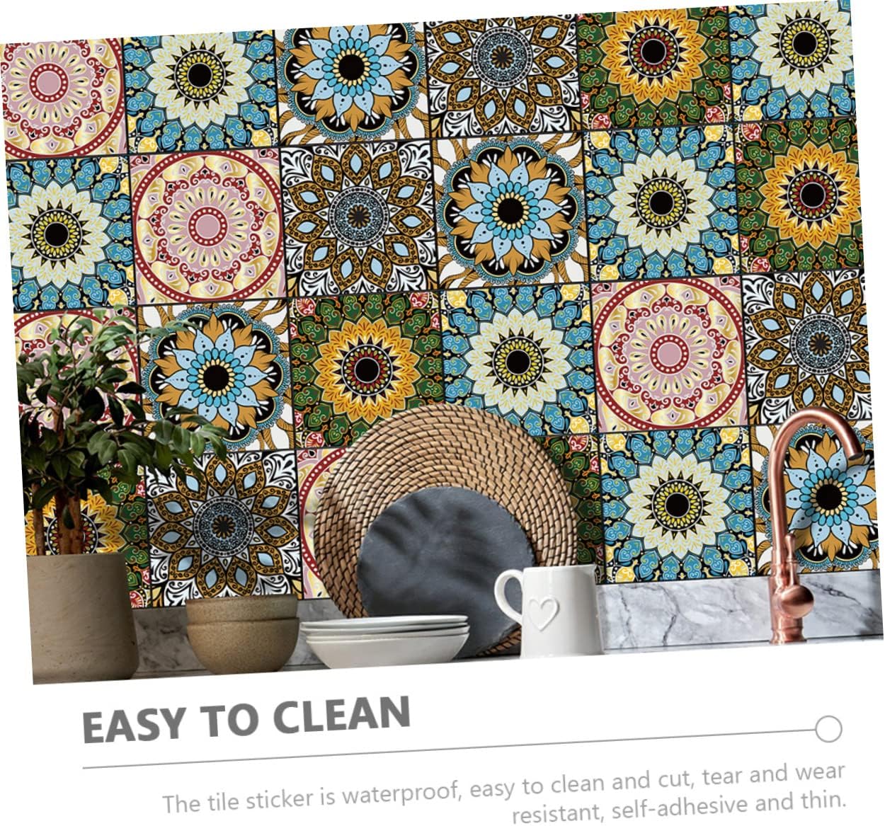 Uonlytech 15 Pcs Tile Floor Stickers Door Stickers Decor Floor Tile ...