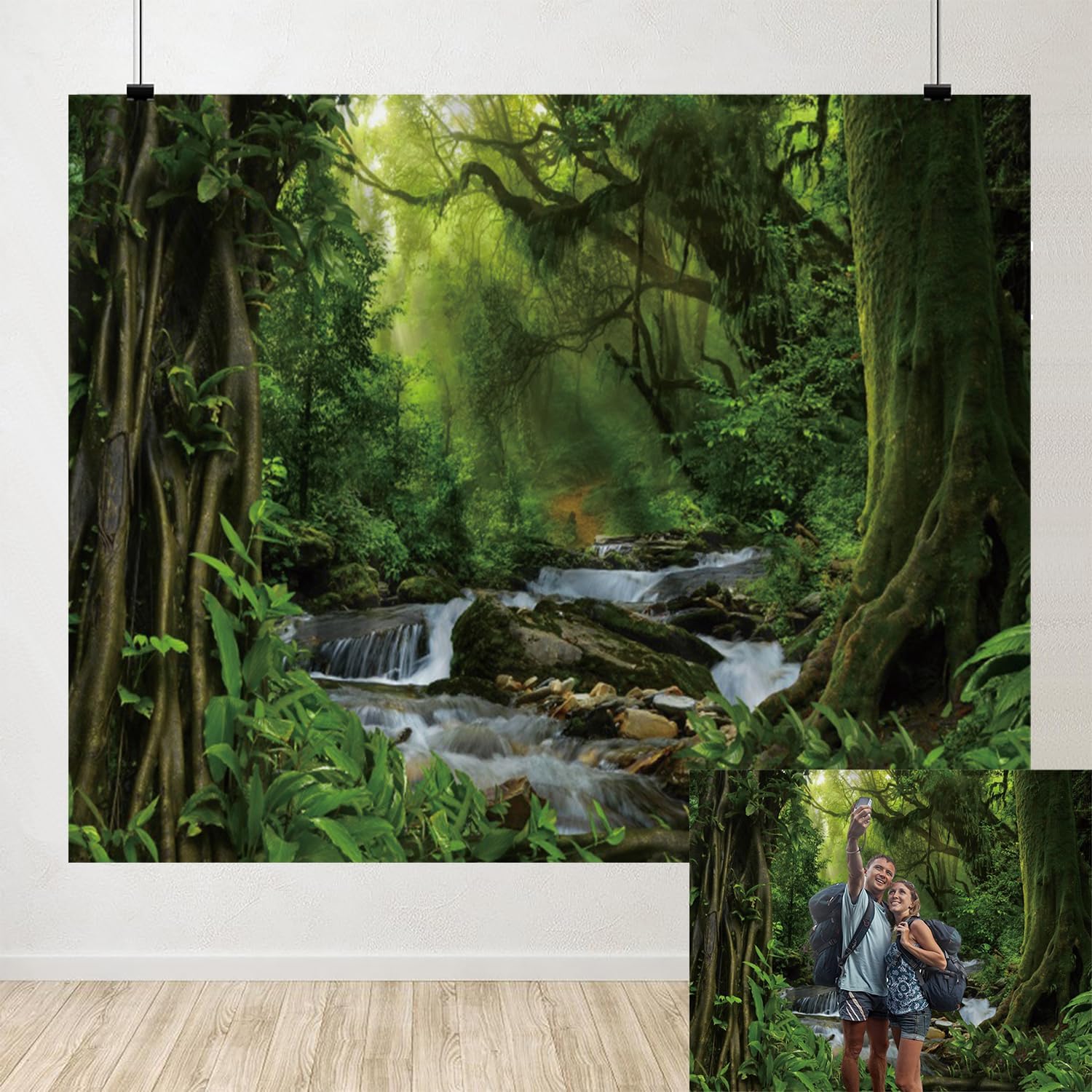 Amazon.com : Jungle Forest Backdrop Tropical Rainforest Summer Green ...