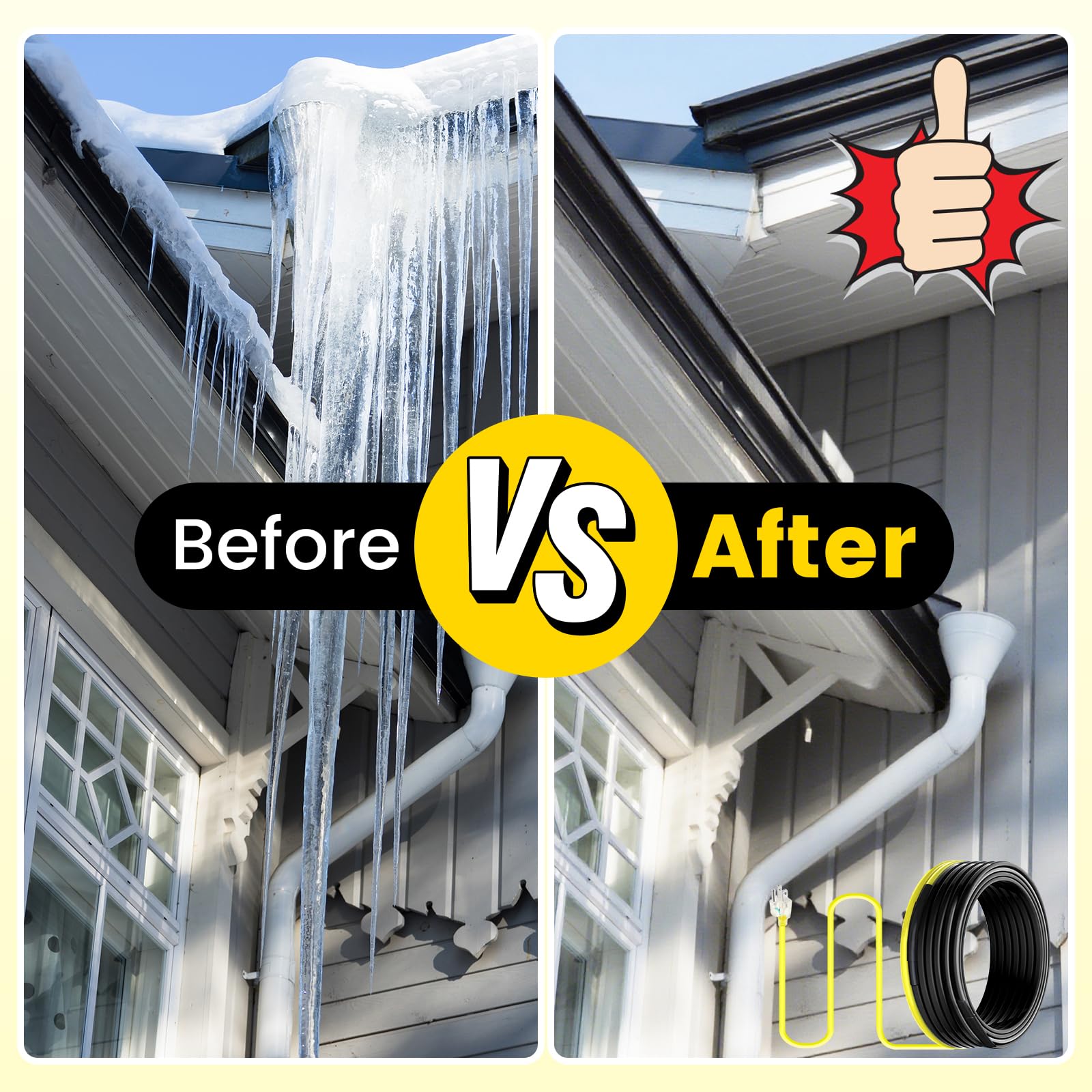 Snapklik.com : 30 FT Industrial Grade Gutter Heater Cable, Heat Tape ...