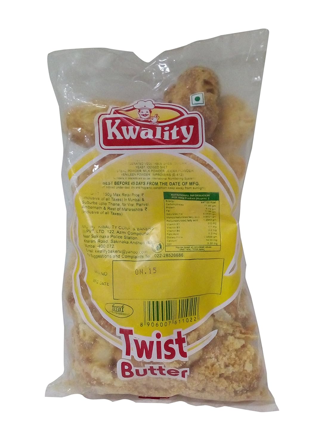 Kwality Bread Toast - Twist Butter, 150g Pouch : Amazon.in: Grocery ...