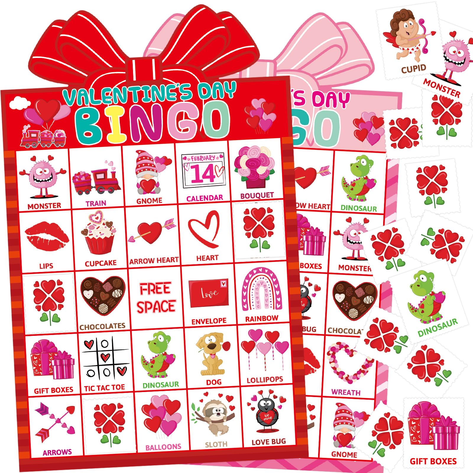 Amazon.com: Fancy Land Valentines Day Bingo Game for Kids 24 Players ...