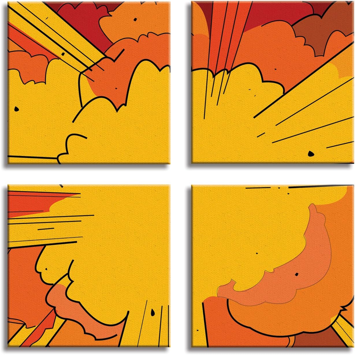 Amazon.com: JP London 4 Panels 14in 4 Huge Gallery Wrap Canvas Wall Art ...