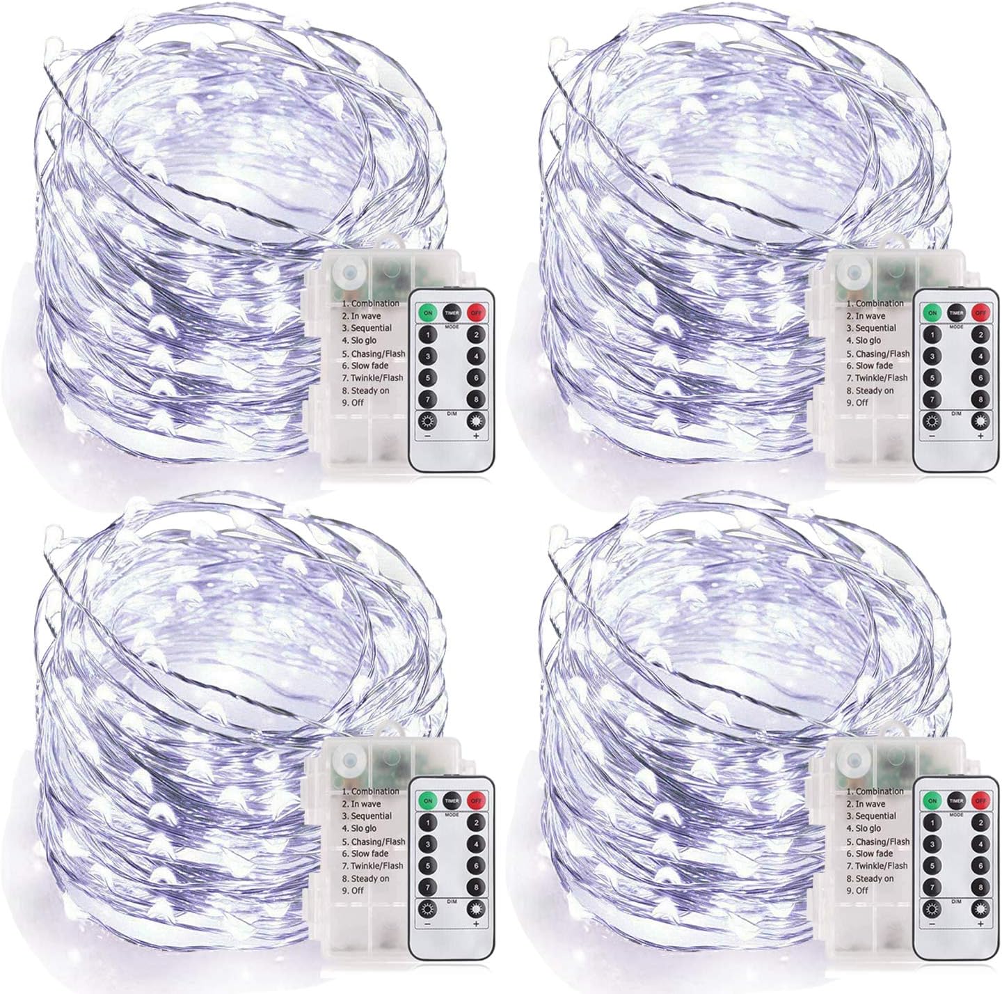 MUMUXI Fairy Lights with Remote Control, 33 Ft 100 LED Battery Operated ...