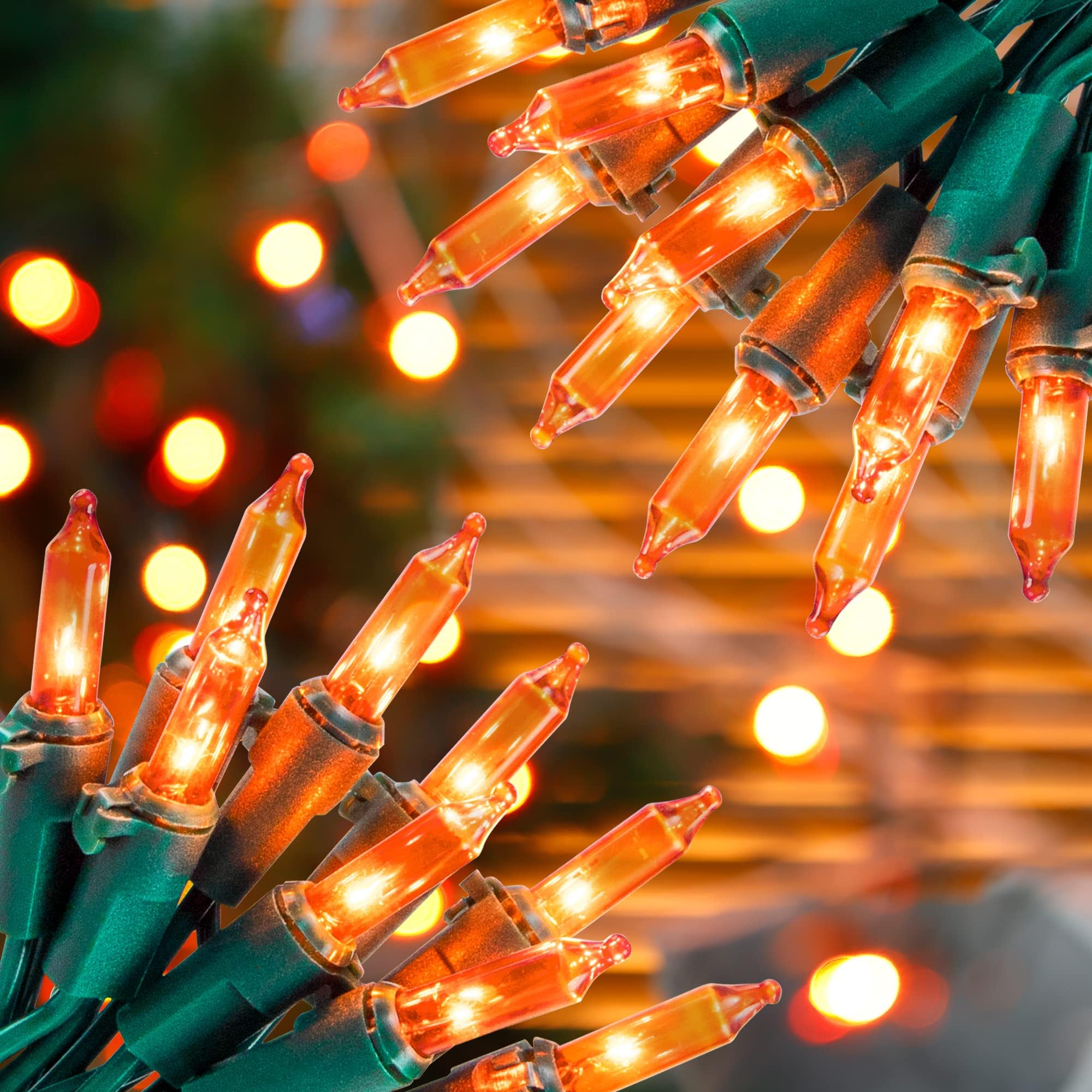 Amazon.com: Hopolon Orange Halloween Lights, 2PACK 13ft 50 Orange ...