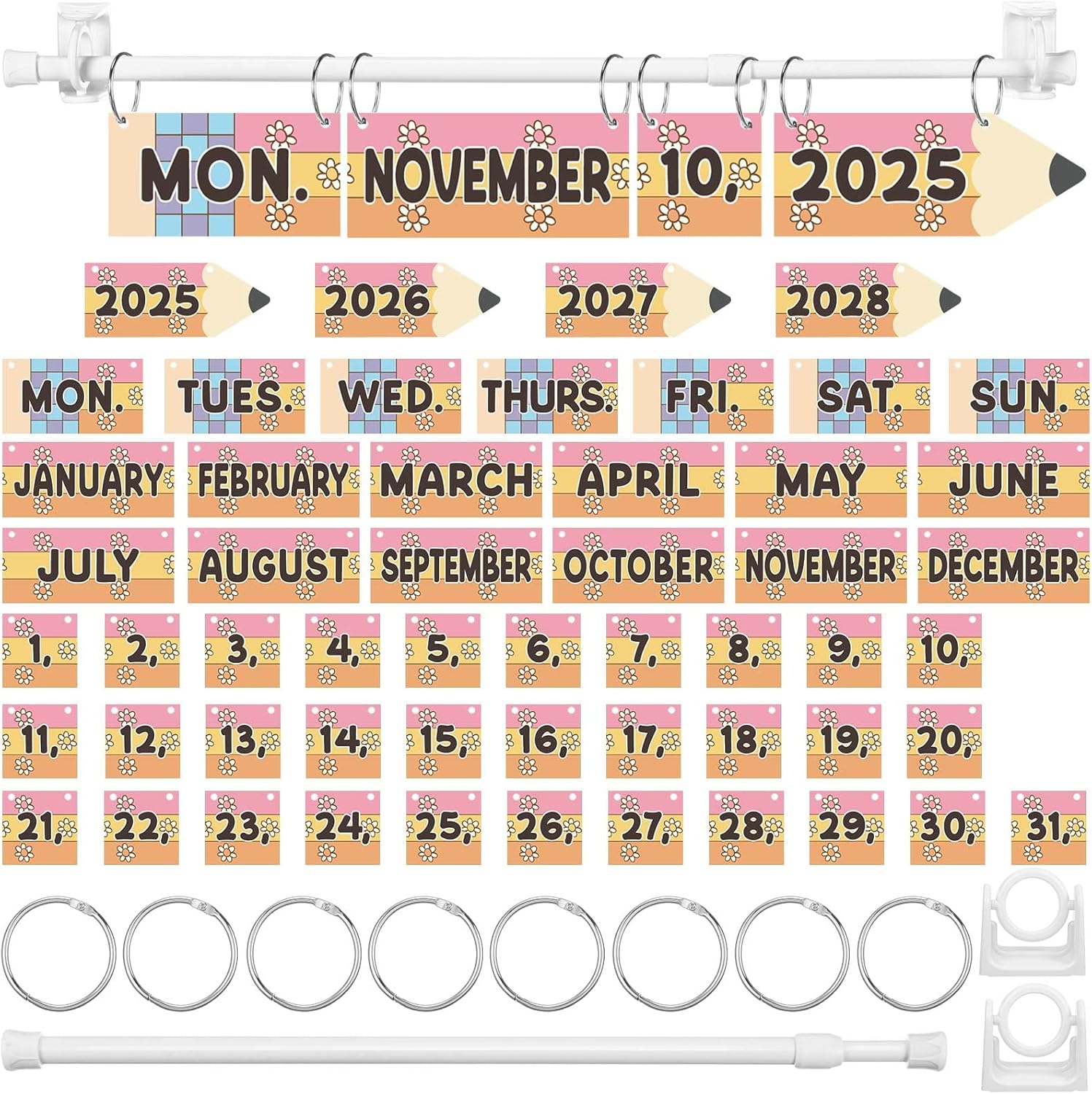 Amazon.com : AmazingSpark Retro Pencil Shape Flip Calendar with ...