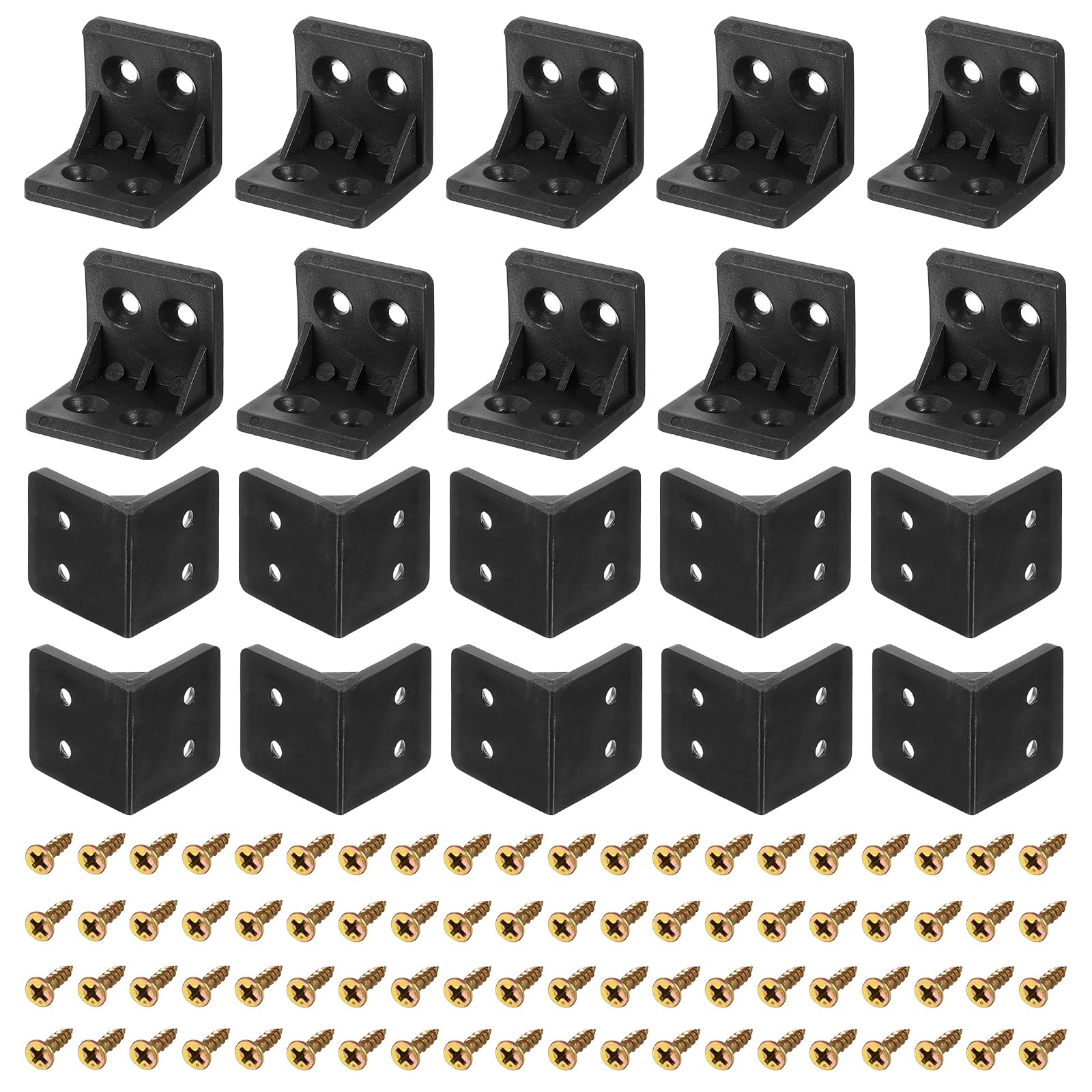 uxcell 50Pcs 90 Degree Plastic Corner Braces, 27.3x27x27mm Nylon Shelf ...
