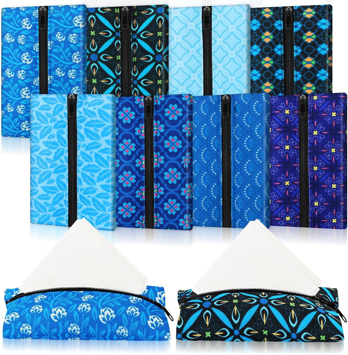 Amazon.com: 8 Pieces Pocket Tissue Holder Reusable Tissues Purse Fabric ...