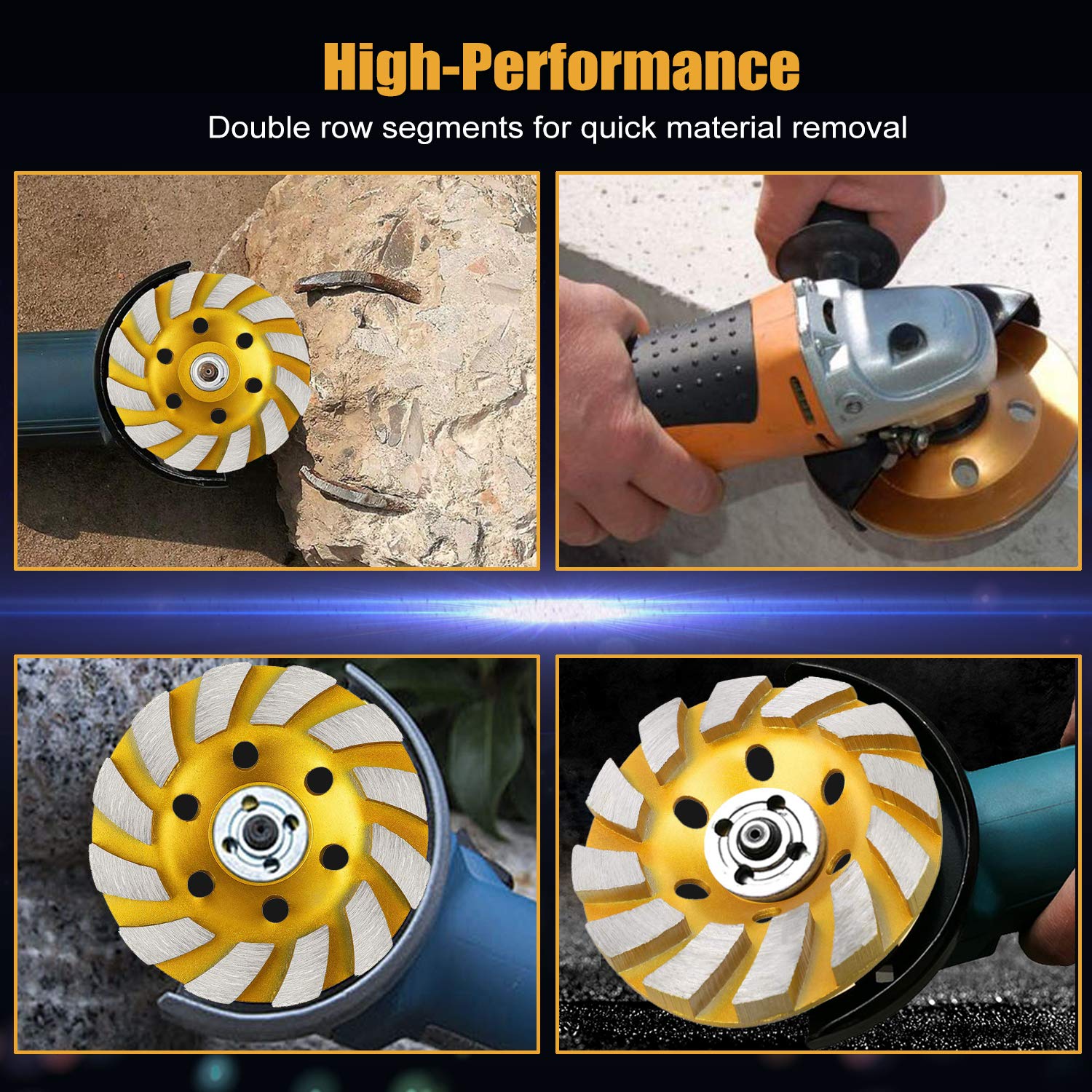 Snapklik.com : Concrete Grinding Wheel, 4 Double Row Diamond Cup ...