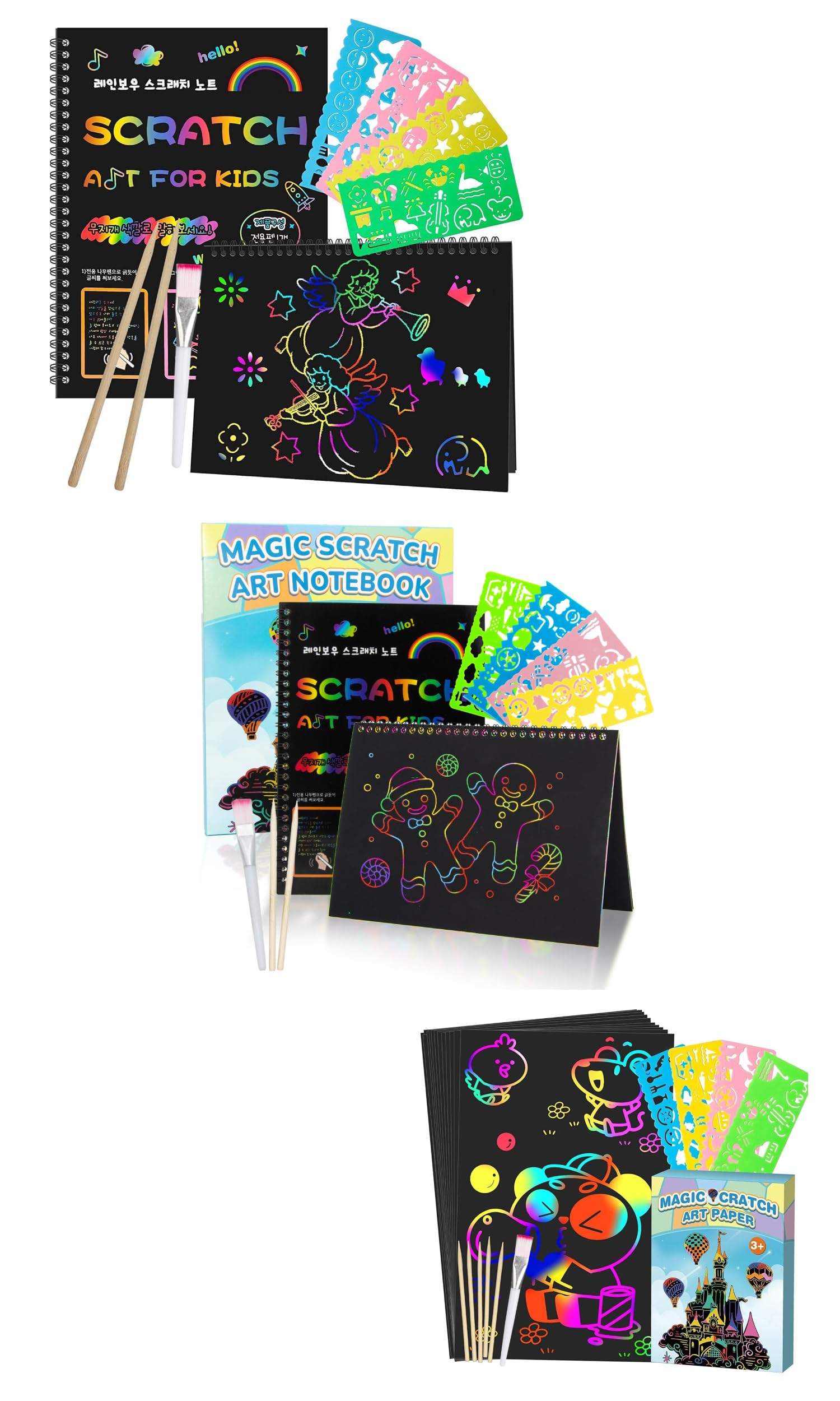 Amazon.com: Smasiagon Scratch Paper Art Set for Kids: 4 Pack Scratch ...