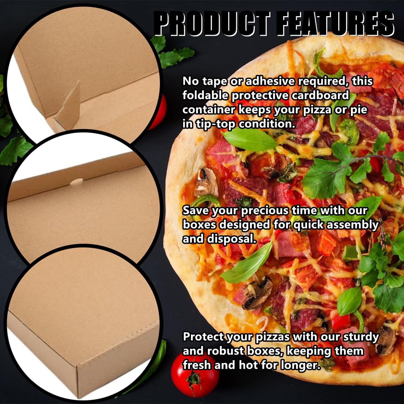 Snapklik.com : 50 PACK Mini Pizza Boxes, 6.3 X 6.3 X 1.6 Inch Small ...