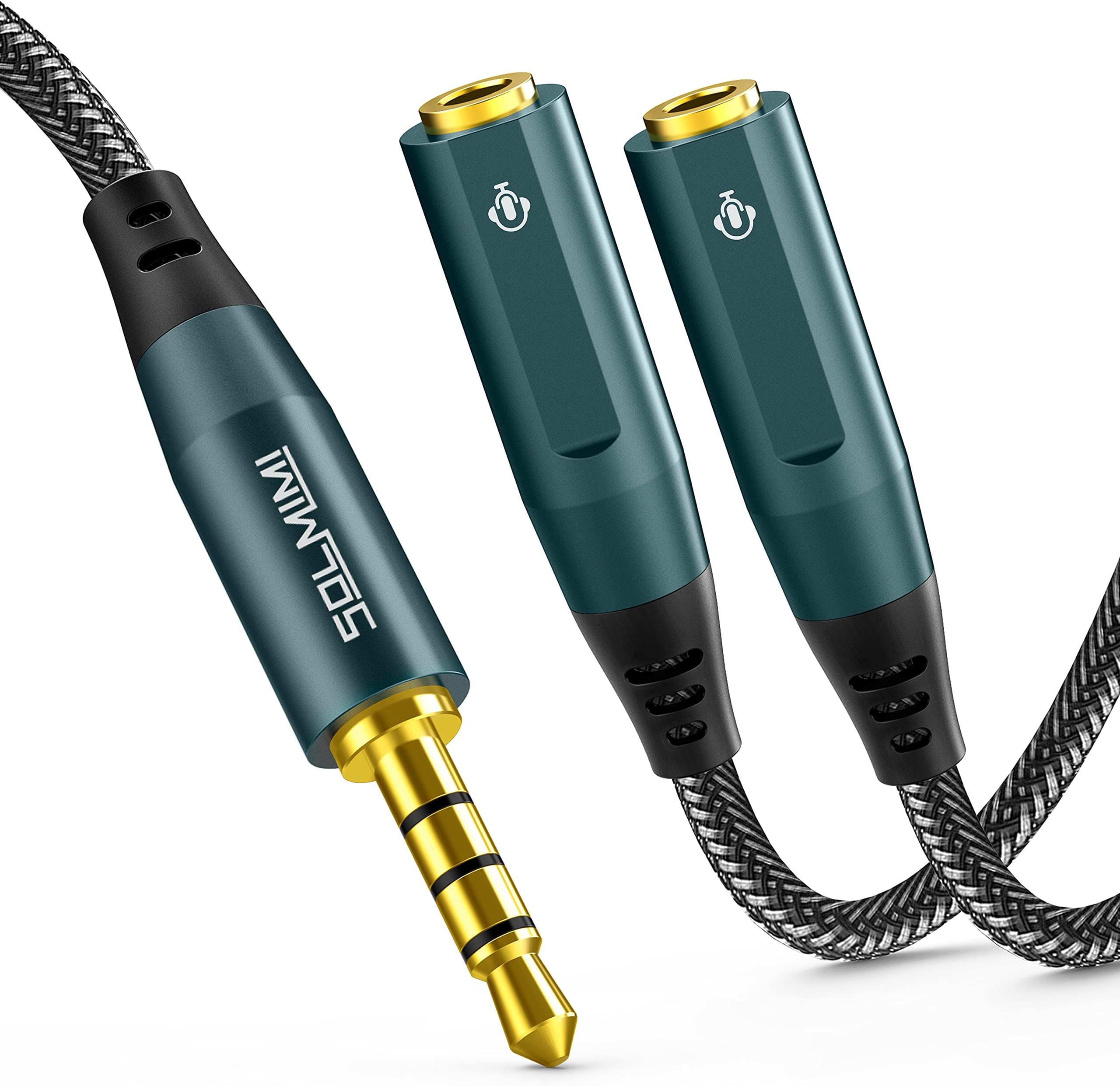 Amazon.com: CablesOnline 3.5mm TRRS Male to Dual TRRS Female Stereo 4 ...