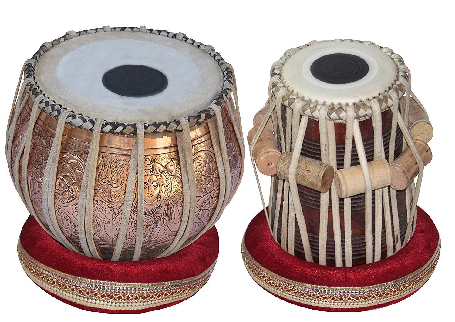 Sai Musical Shiva Designer Tabla Set 4 Kg Copper Bayan | Desertcart Japan