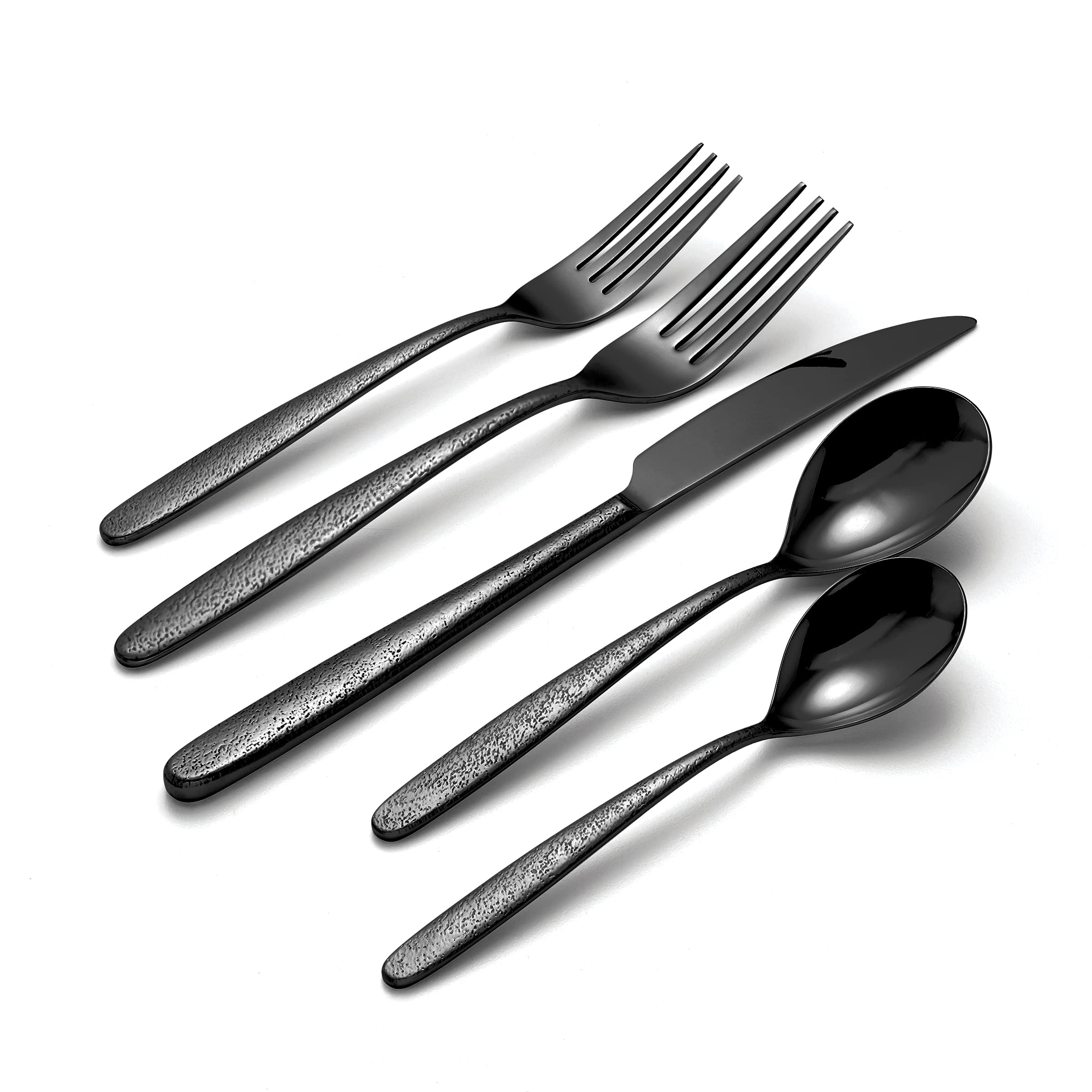 Snapklik.com : Oneida 894807 Storm Black 20 Piece Everyday Flatware Set