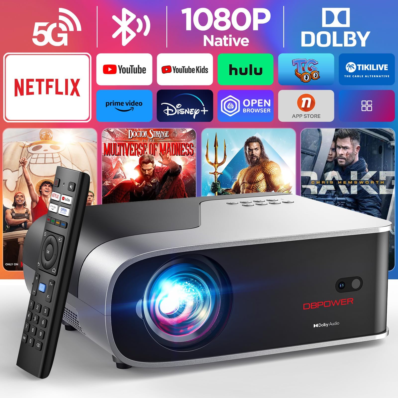 Amazon.com: [Netflix Officially/Auto Focus] Smart Projector with 5G ...