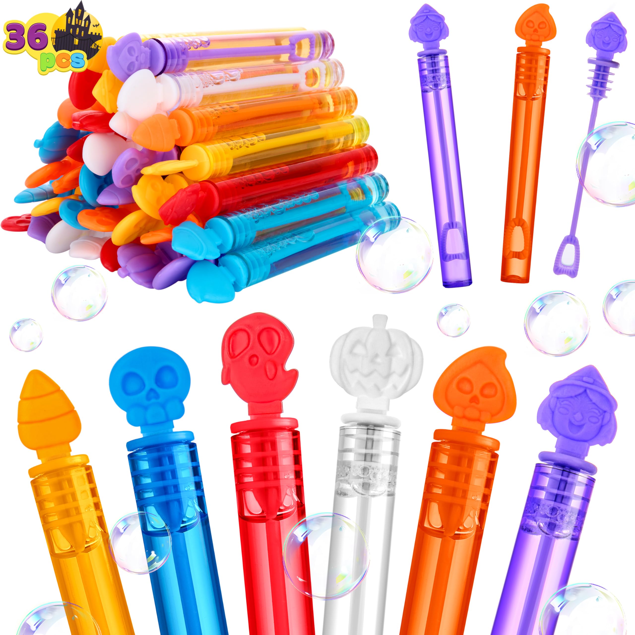 Amazon.com: JOYIN 36 PCS Halloween Bubble Wands, Mini Bubbles Party ...