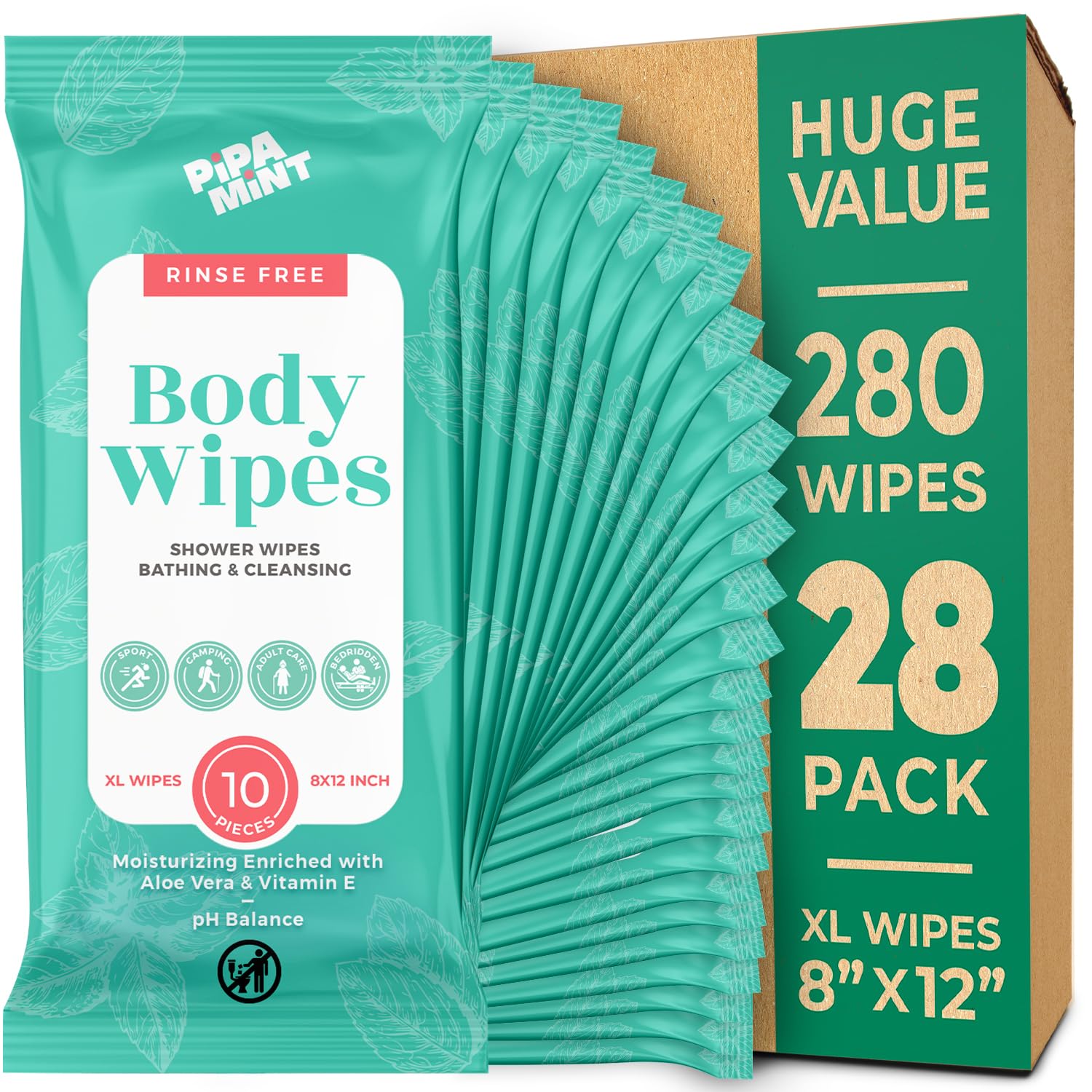 Amazon.com: Body Wipes - (28 Packs) - 280 XL Bath Wipes for Adults No ...