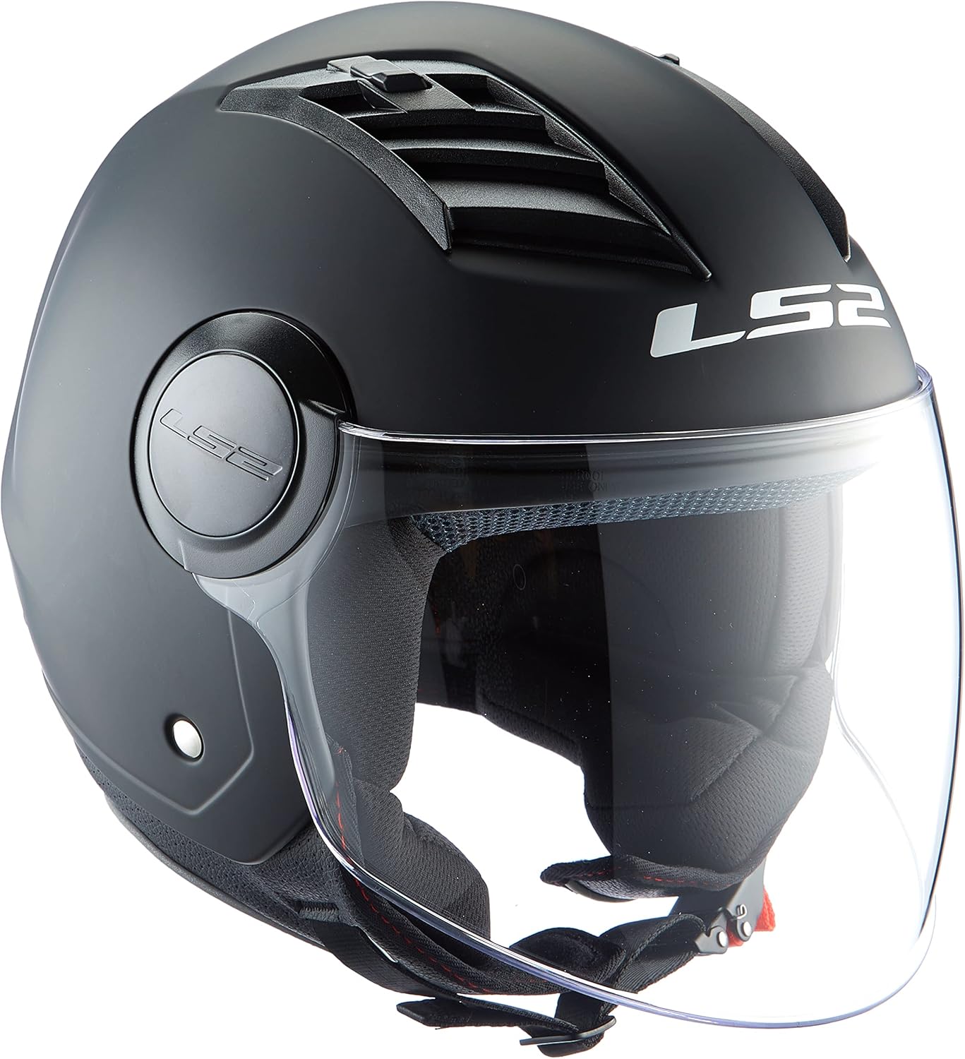 LS2 Motorcycle Helmet - Open Face OF562 - Airflow LS2 Matt Black - L ...