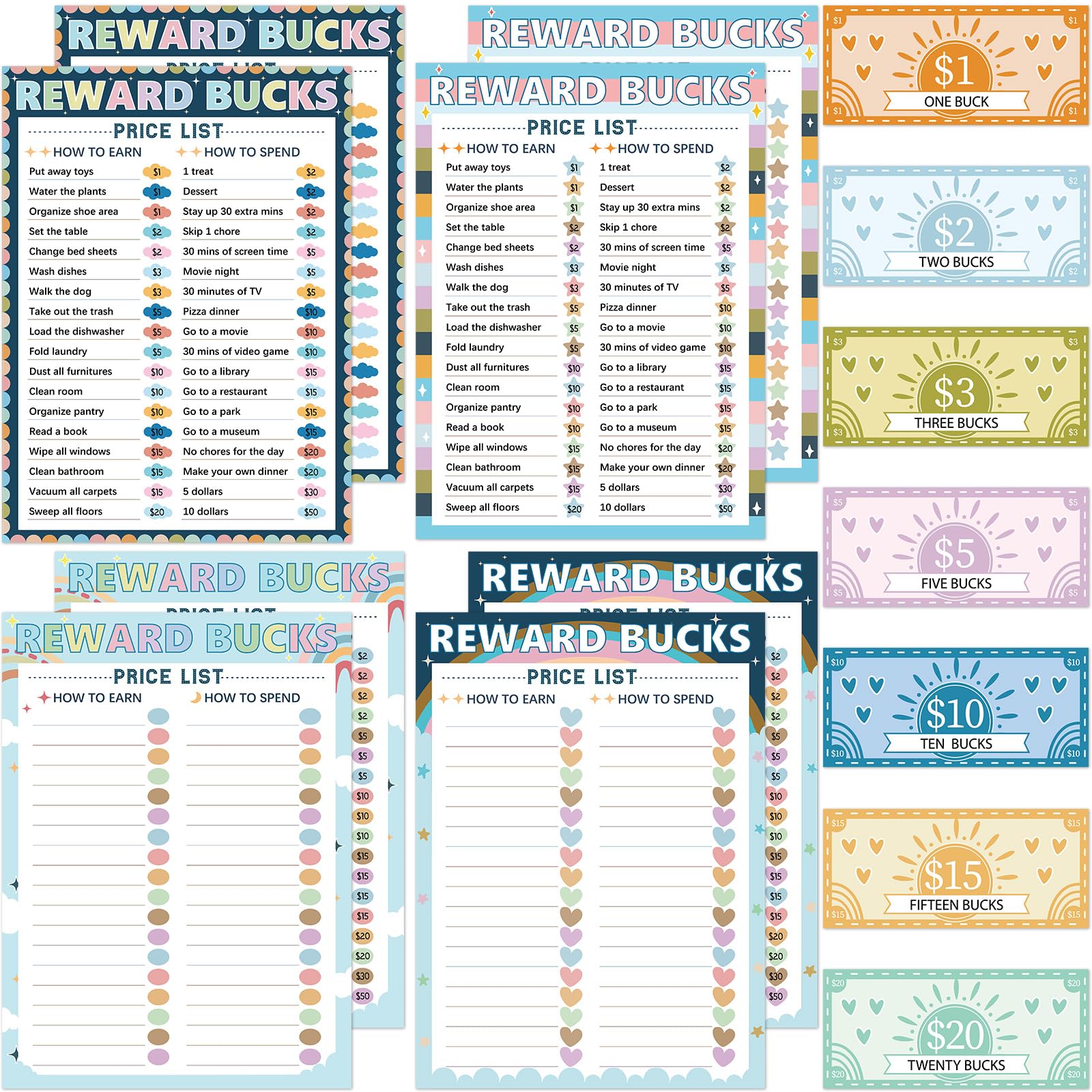 Amazon.com : 636pcs Good Behavior Reward Chart for Kids Boho Reward ...