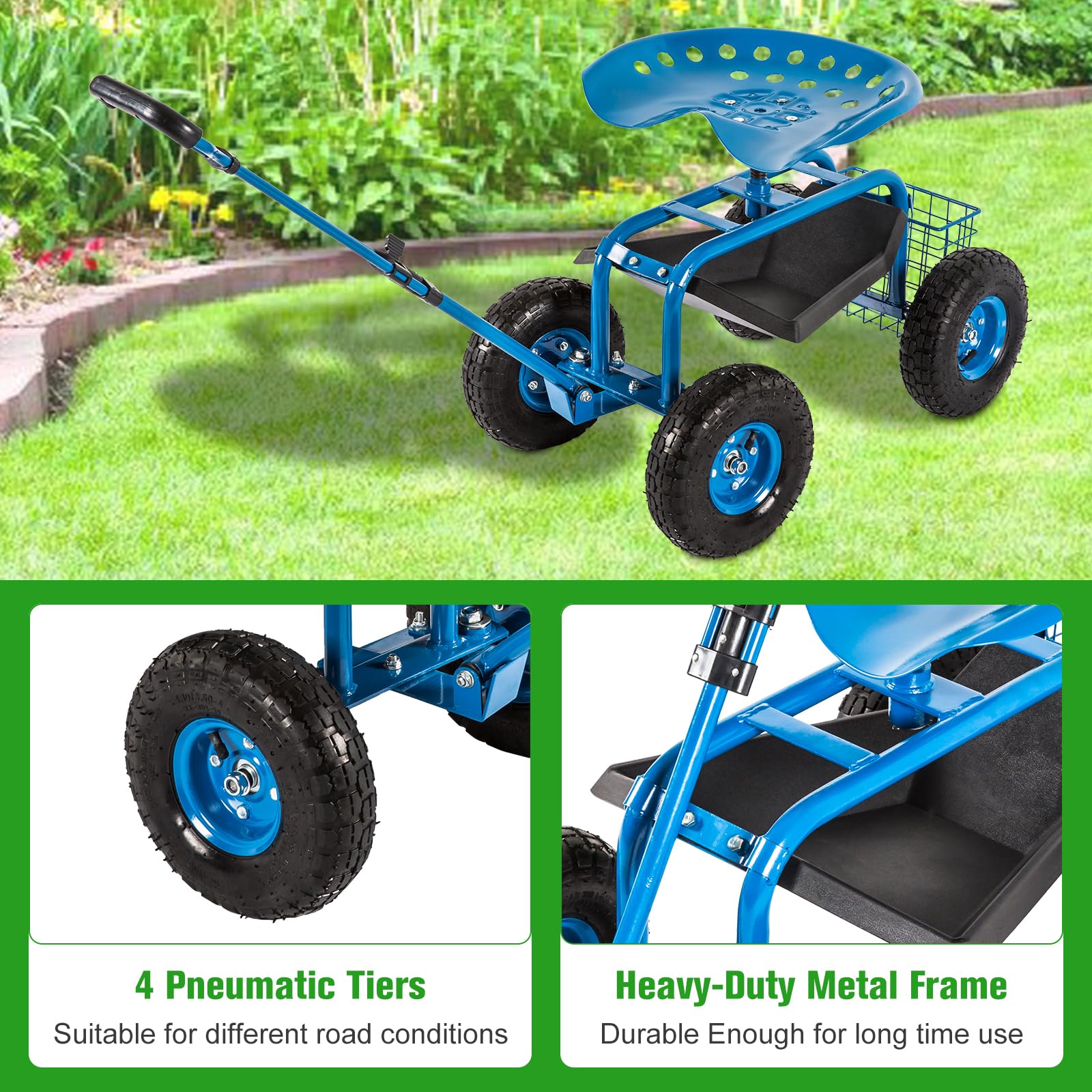 Upright Garden Carts With Tools Kendo Outdoor Garden Wagon Foldable