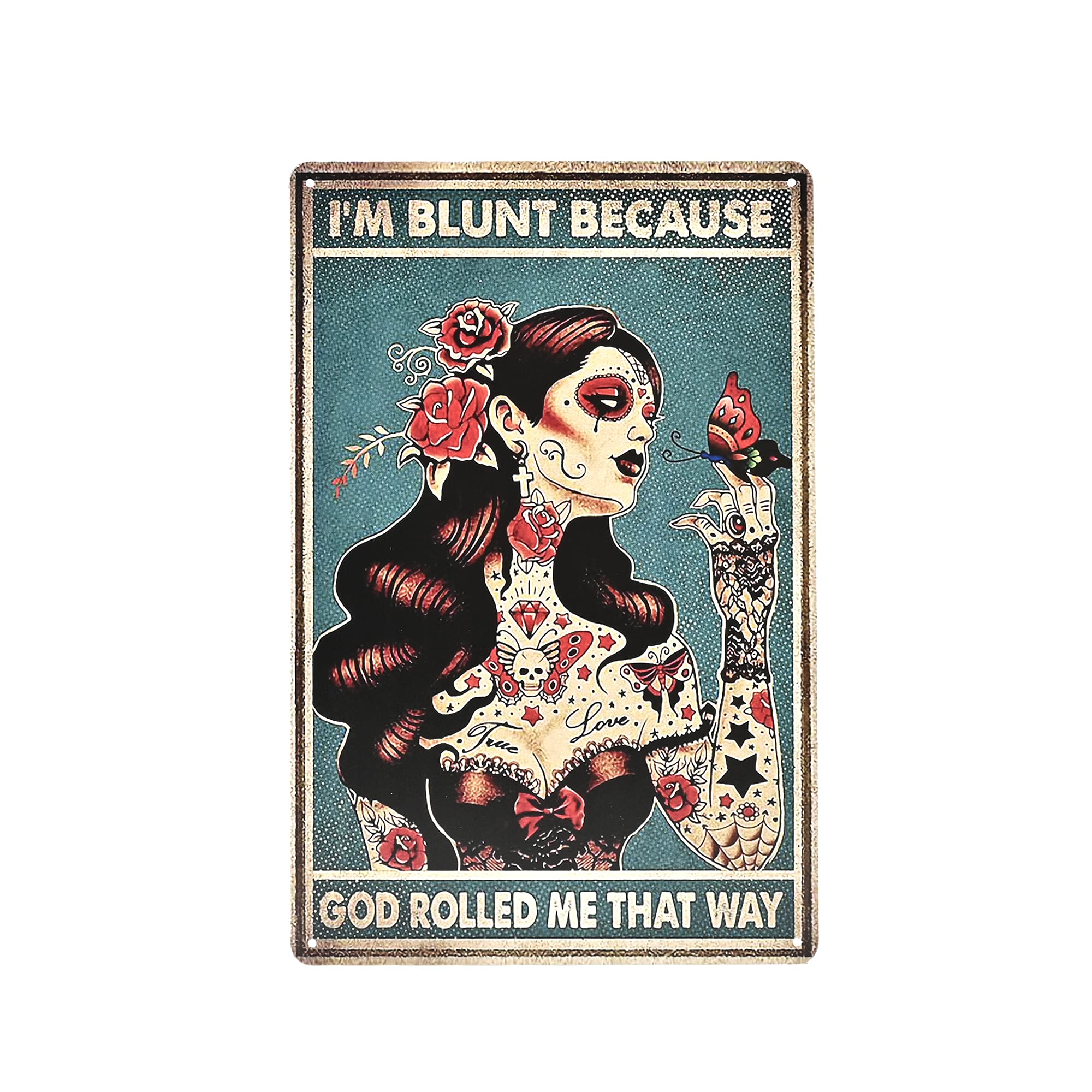 Vintage Metel Signs - Tattoo Girl Retro Tin Signs Decorative Signs Wall ...