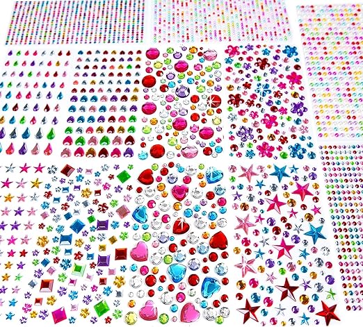 Amazon.com: 3228pcs Gems Stickers, Self Adhesive Rhinestone Jewel ...