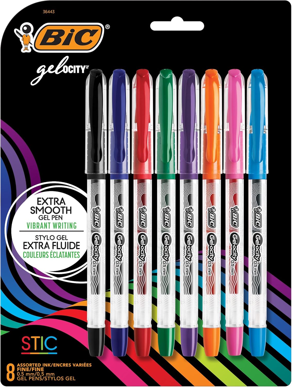 Bic Gel-ocity Smooth Precision Point Gel Pen Stic, Fine Point (0.5 Mm ...