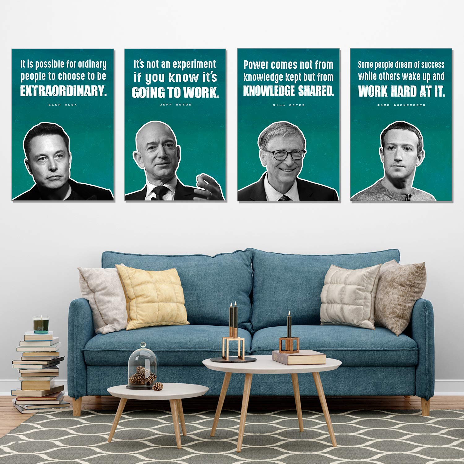 Buy Chaka Chaundh - Motivational Posters of Elon Musk Mark Zuckerberg ...