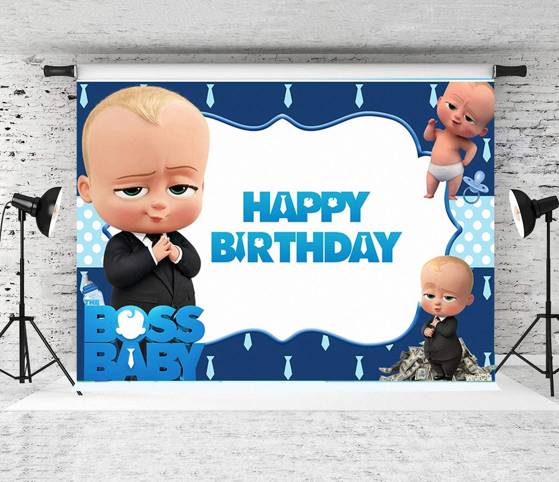 Little Man Boss Baby Theme Birthday Party Backdrops Backdrop ...