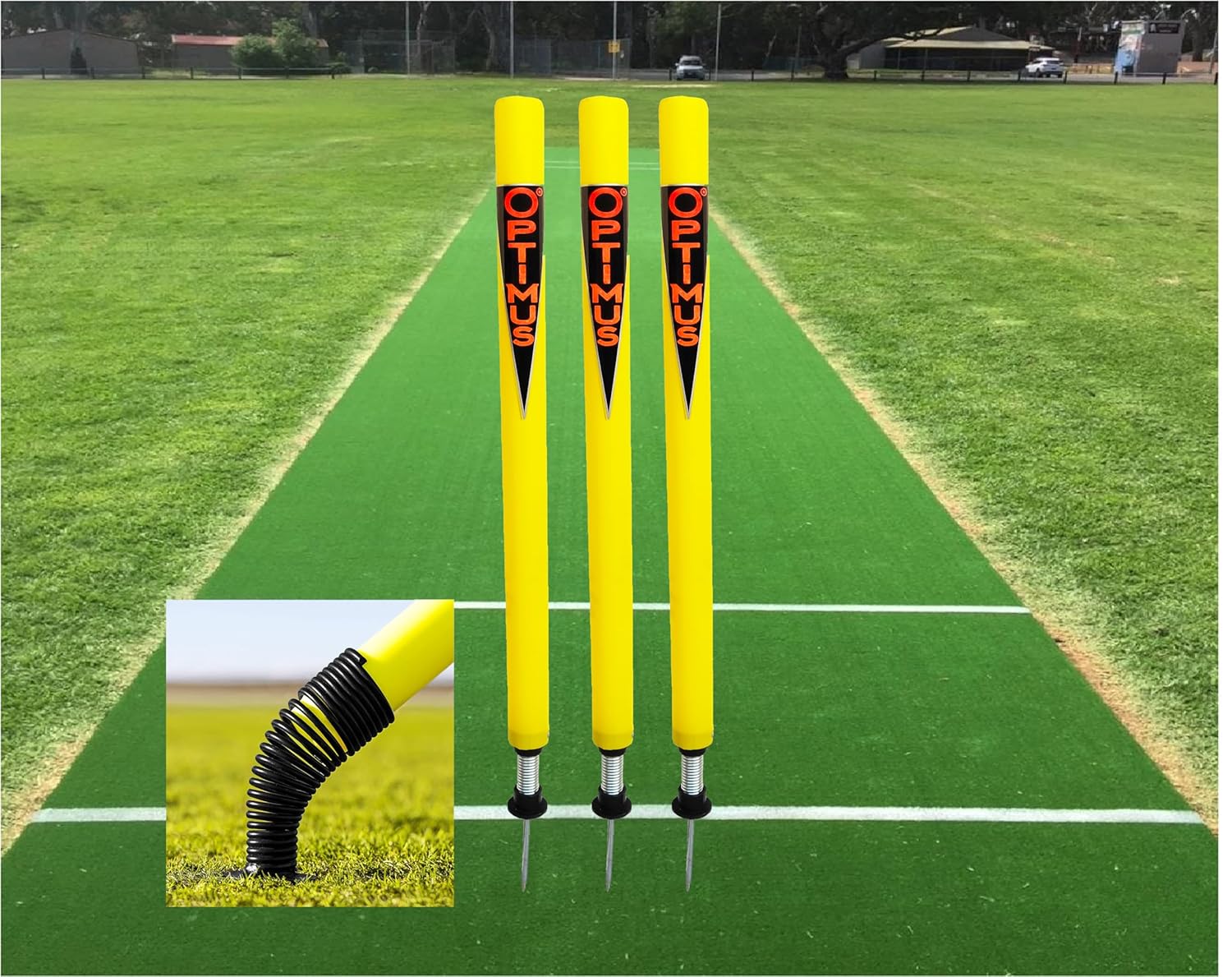 Buy Optimus® Cricket Plastic Target Stump Wicket 3 Pcs-Flexible Steel ...