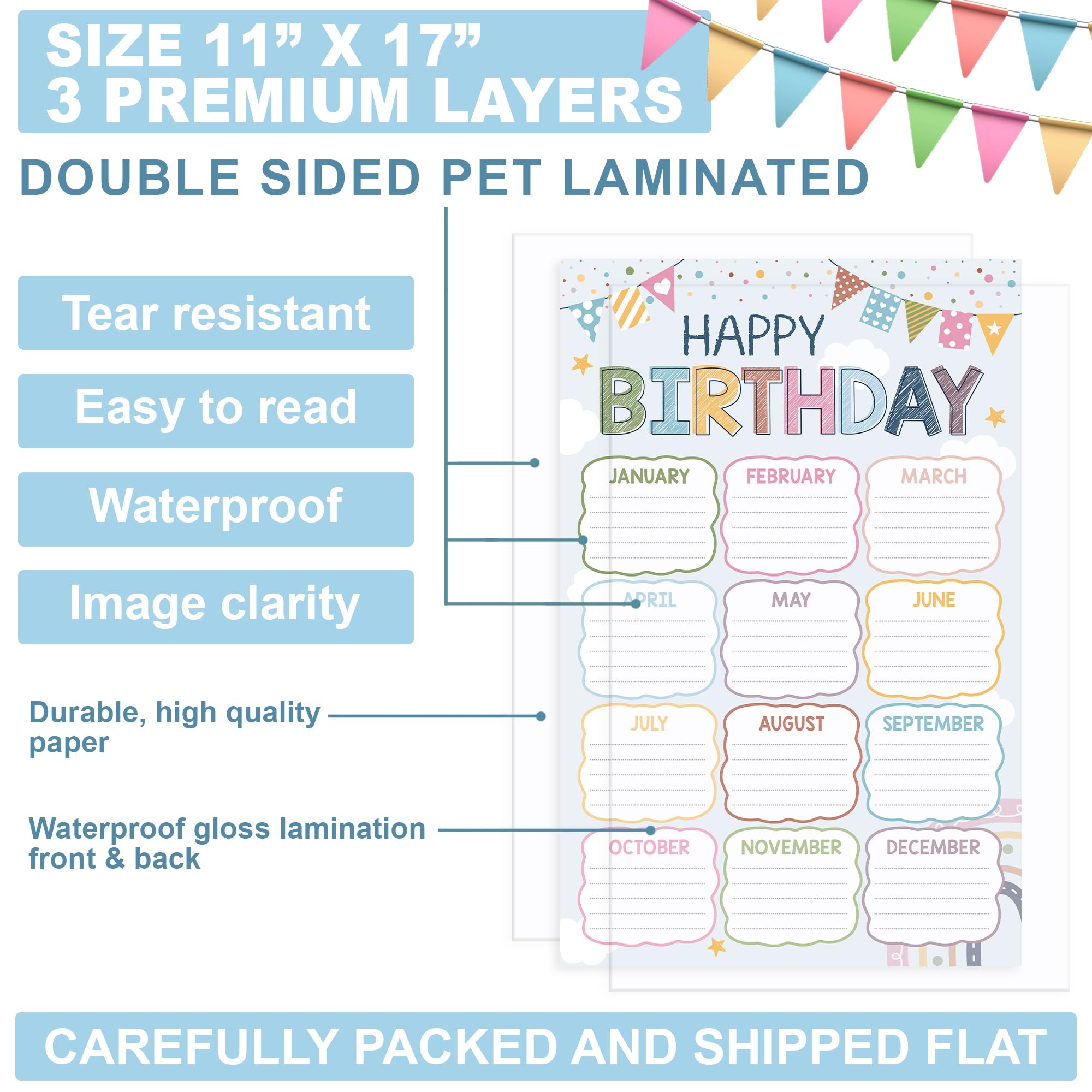 Snapklik.com : Boho Classroom Birthday Chart, Birthday Calendar Chart ...