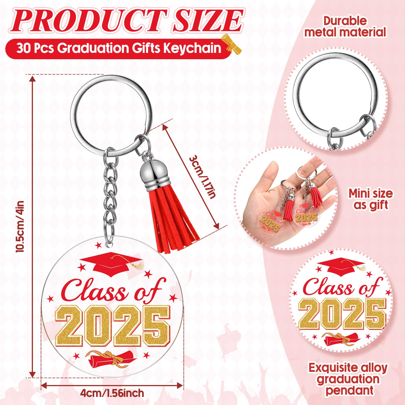 Snapklik.com : Kigeli 30 Pcs Class Of 2025 Graduation Keychains Gifts ...