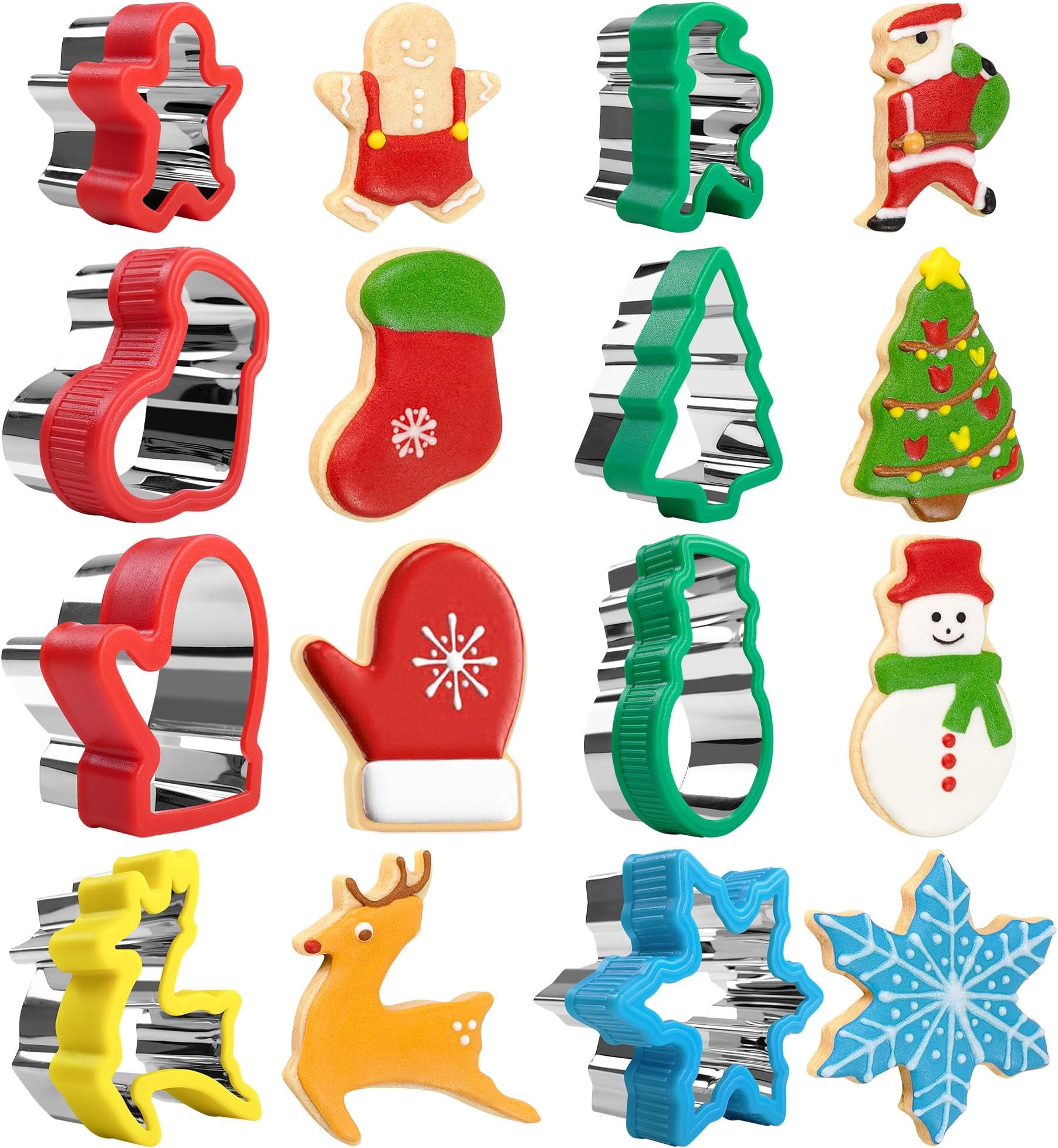 Amazon.com: 116Pcs Christmas Cookie Cutters & Christmas Cellophane Bags ...