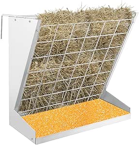 Amazon.com: Giantex 22 Gallon Hanging Hay Rack with Grain Feeder - 28 ...