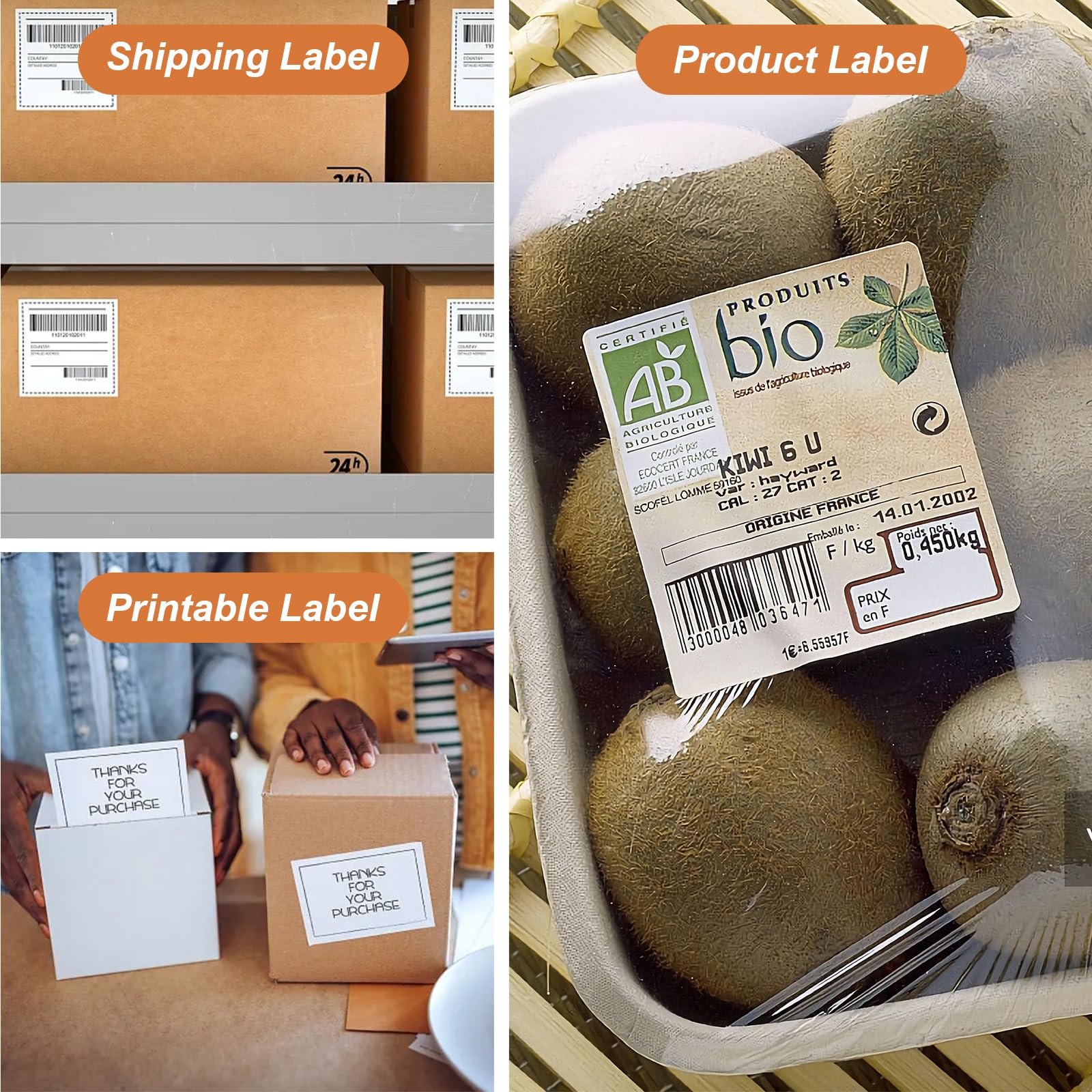 Snapklik.com : 3-1/3" X 4" Shipping Address Label 250 Sheets, Laser ...