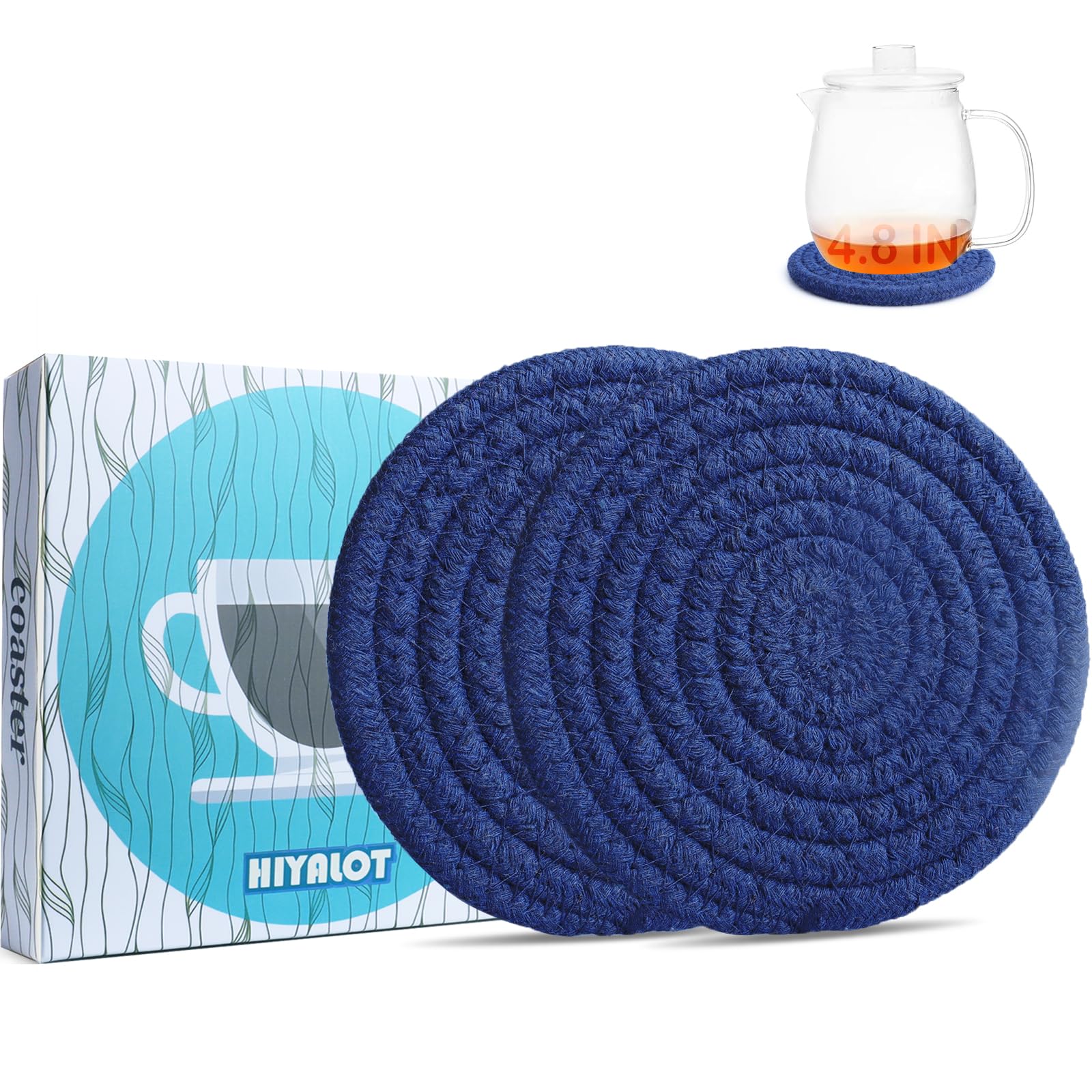Amazon.com: Large Coasters for Drinks Set of 2, Absorbent Handmade ...